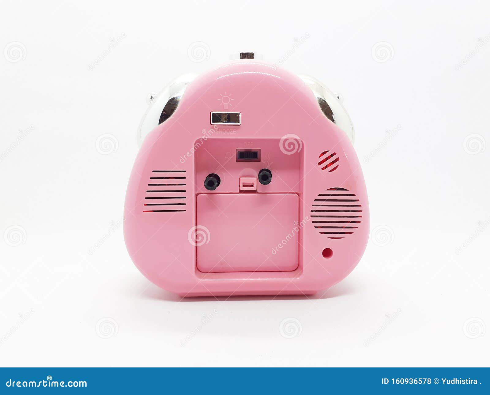 Electronic Table Clock Back Machinery in White Isolated Background 05 ...