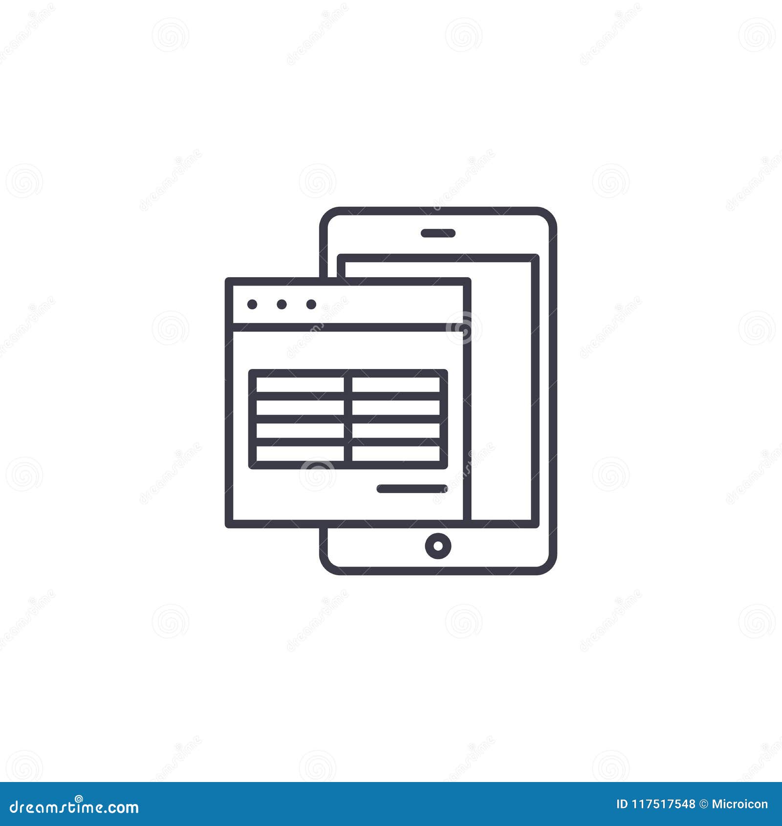 Electronic Table Linear Icon Concept. Electronic Table Line Vector Sign ...