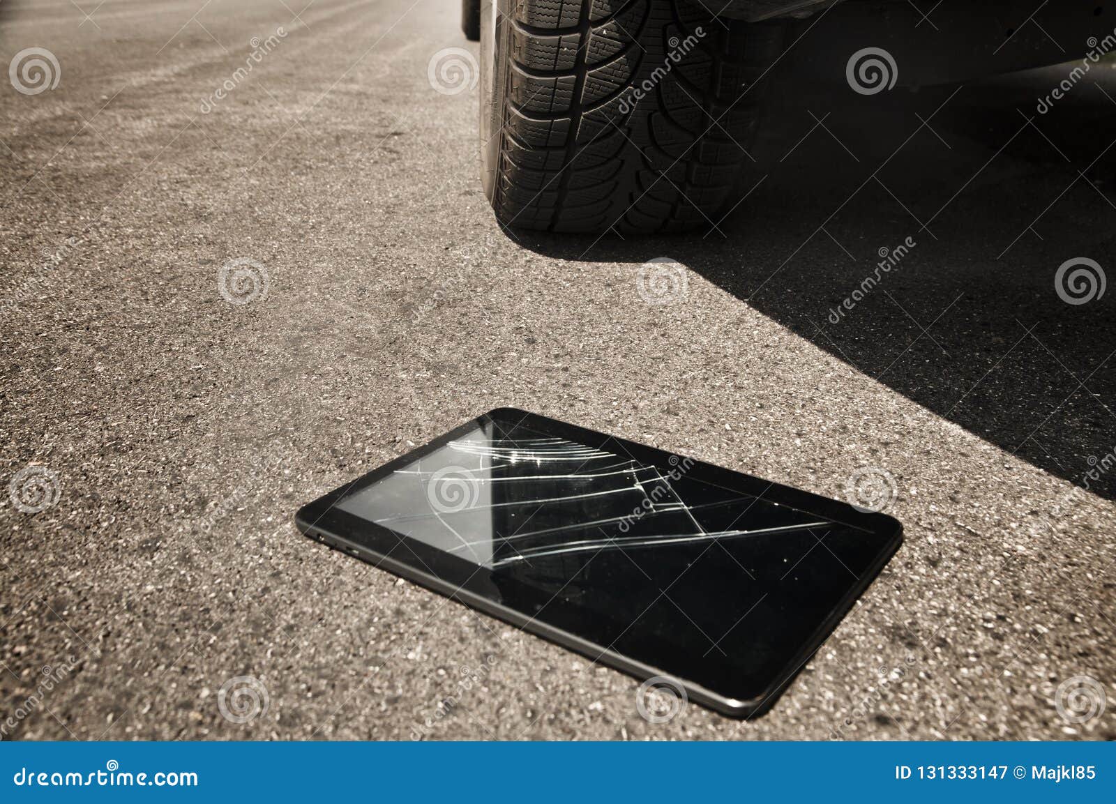 Electronic Tablet Accident - Broken Screen Stock Image - Image of ...