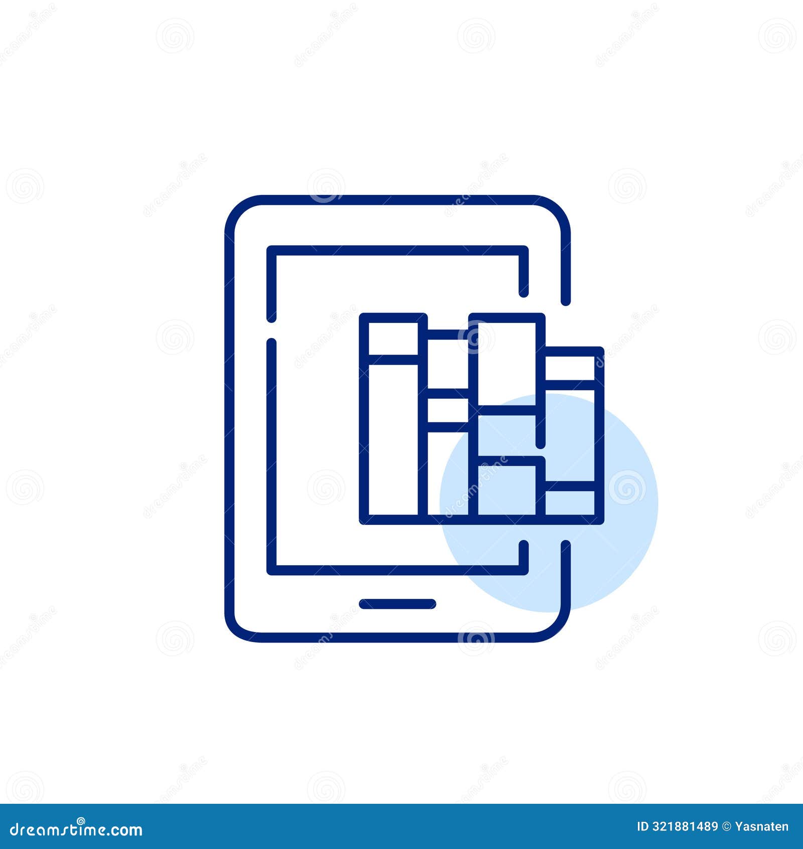 Electronic Tablet with Book Shelf. E-reader with Text Files Library ...