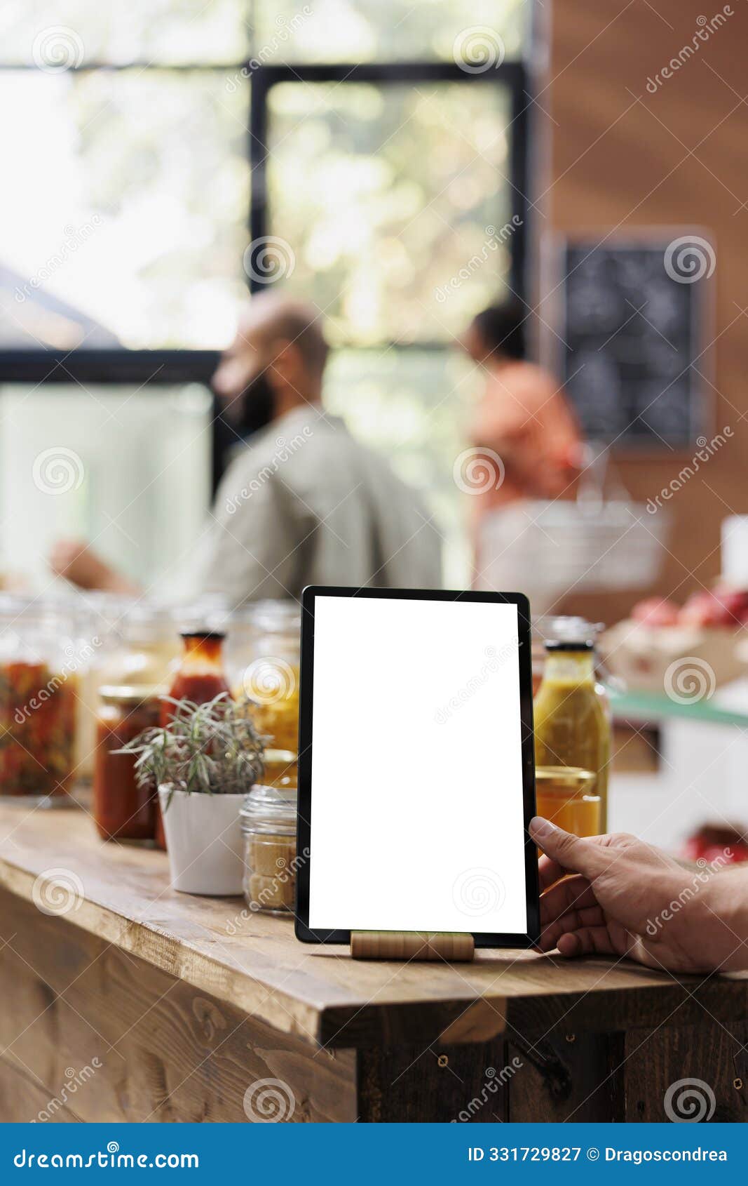 Electronic Tablet on a Counter Stock Image - Image of reusable, modern ...