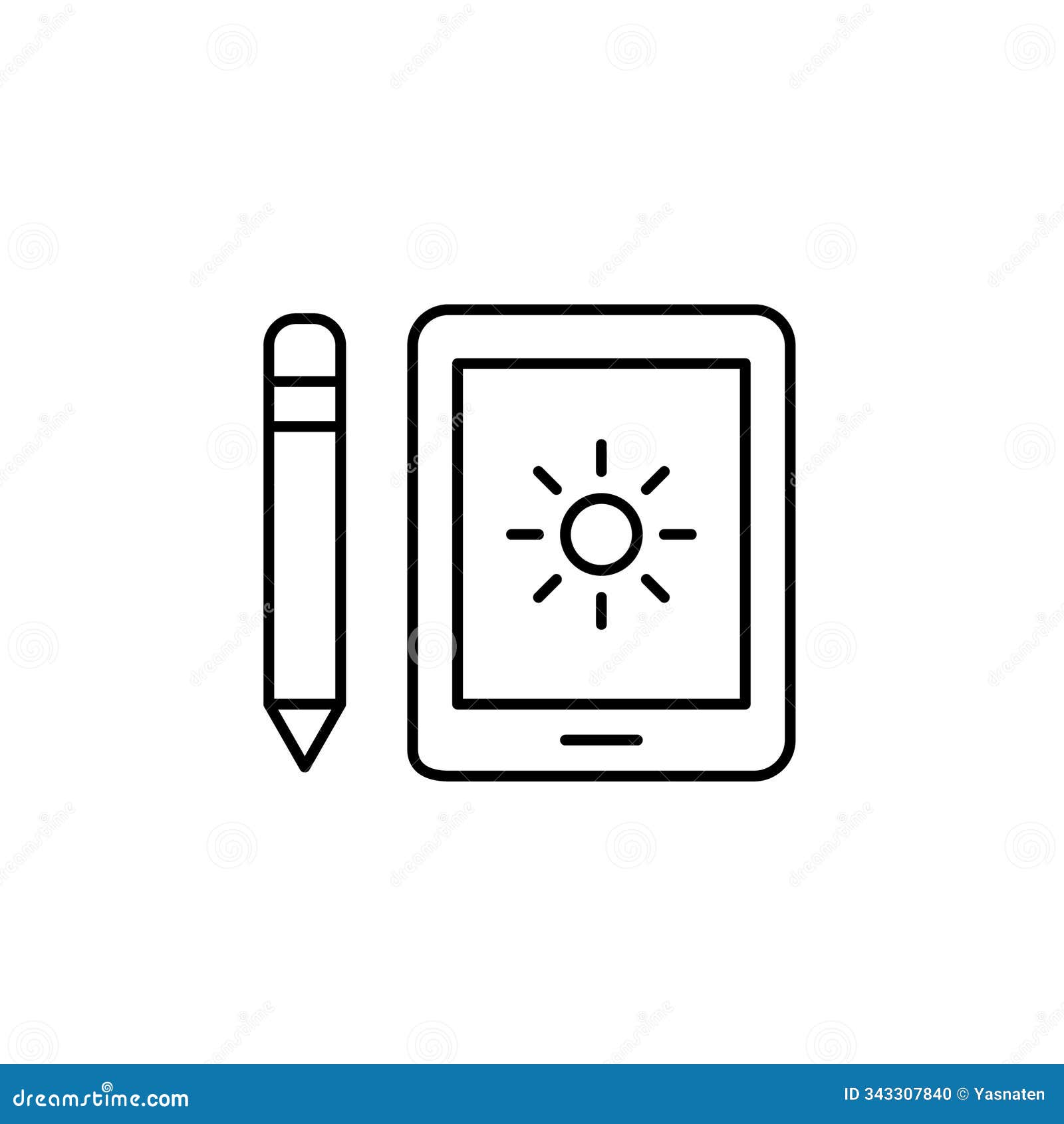 Electronic Tablet Template Front Back Side Cartoon Vector ...