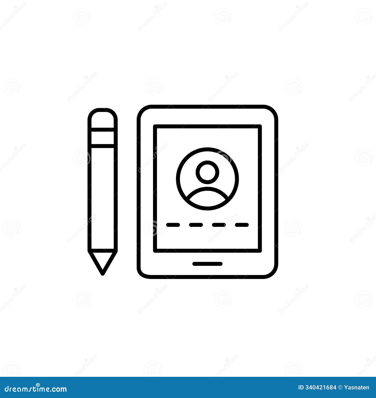 Electronic Tablet and Pencil with User Account Login on Screen. Secure ...