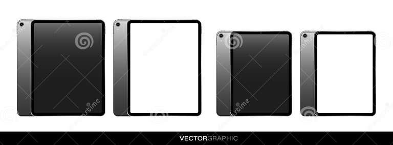 Electronic Tablet Template Two Diagonal 2 Stock Vector - Illustration ...