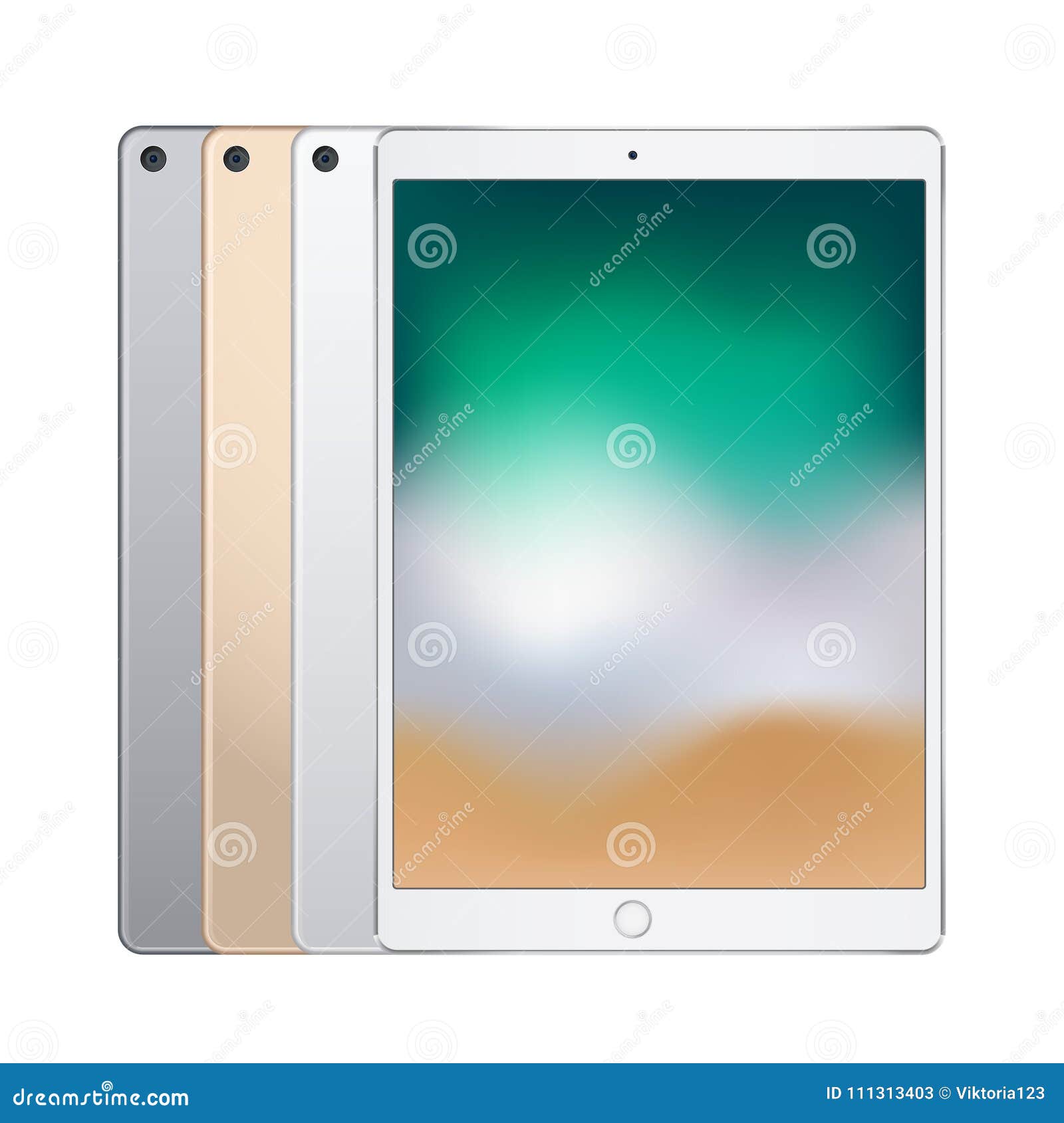 Electronic Tablets of Different Colors Silver, Space Grey and Rose Gold ...