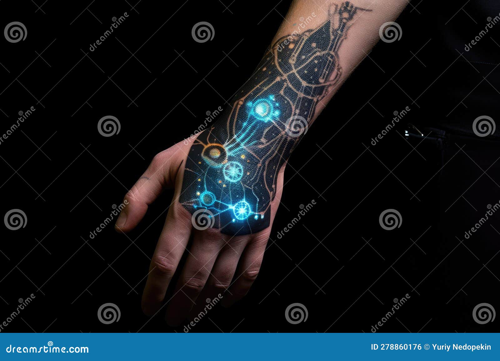 Electronic Tattoos Used for Medical Purposes. Generative AI Stock ...