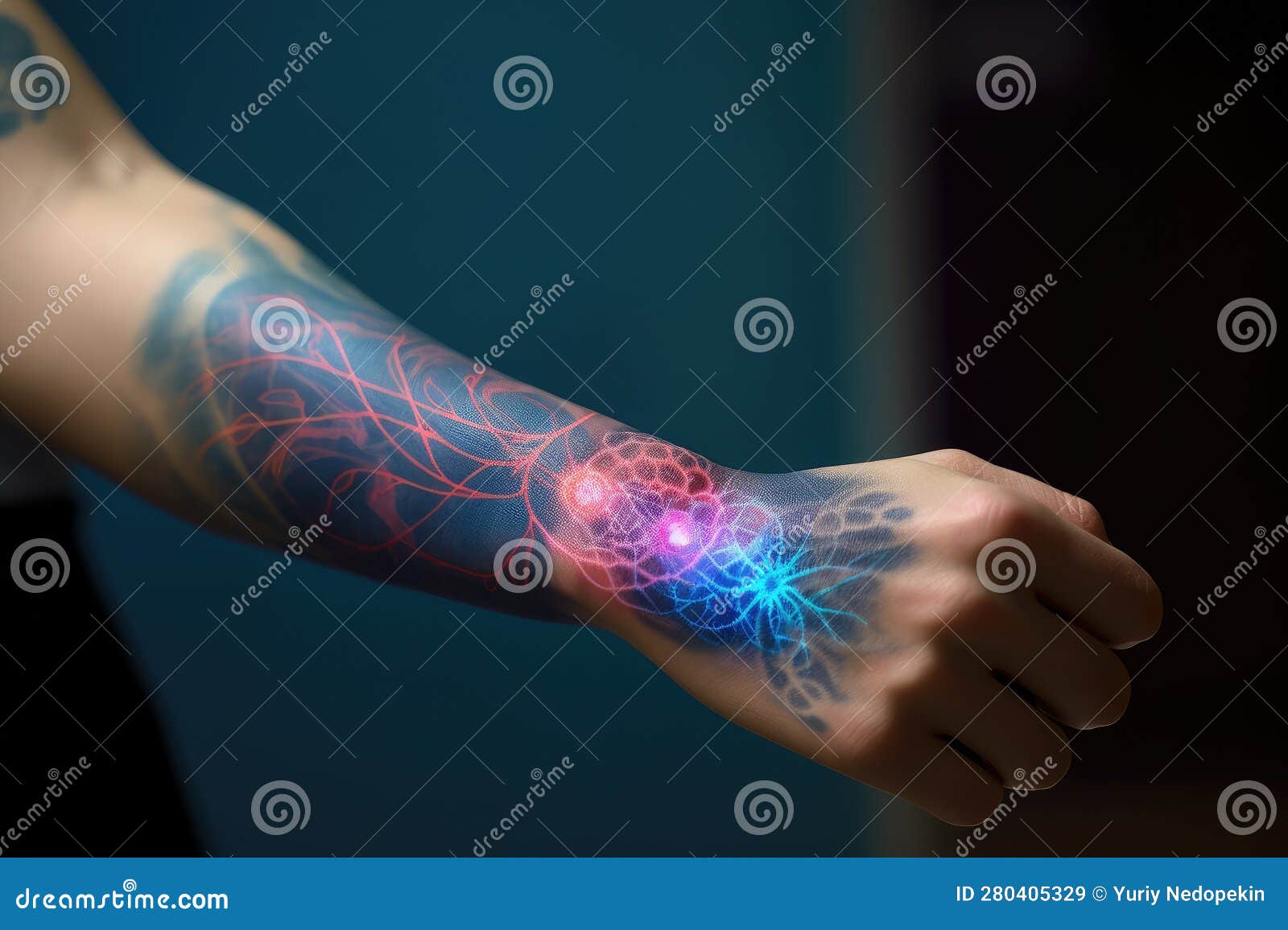 Electronic Tattoos Used for Medical Purposes. Generative AI Stock ...
