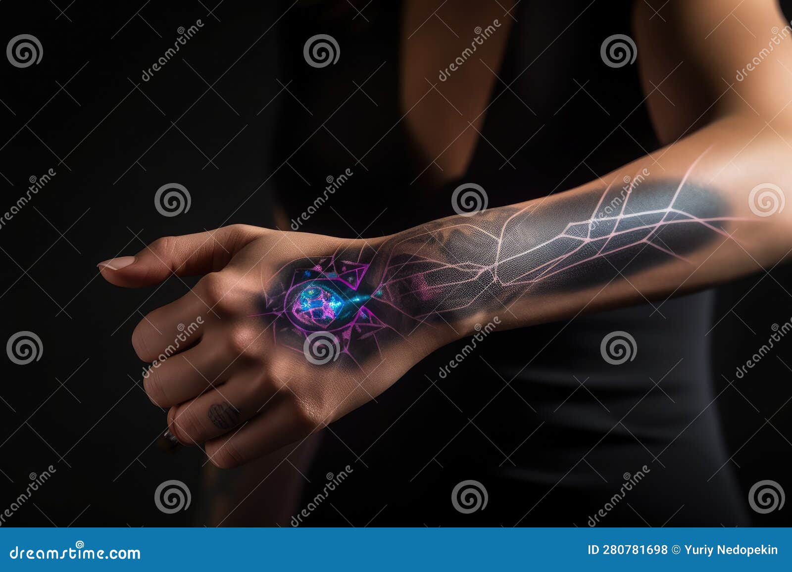 Electronic Tattoos Used for Medical Purposes. Generative AI Stock ...
