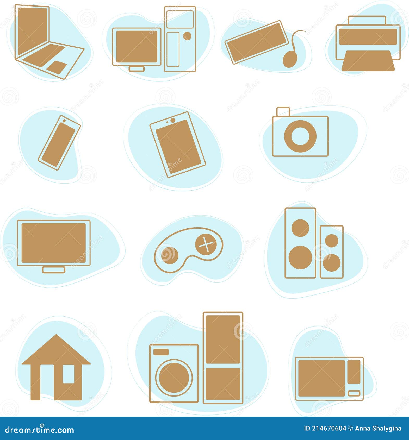 Electronic Technic Icons Set. Vector Graphics Stock Vector ...