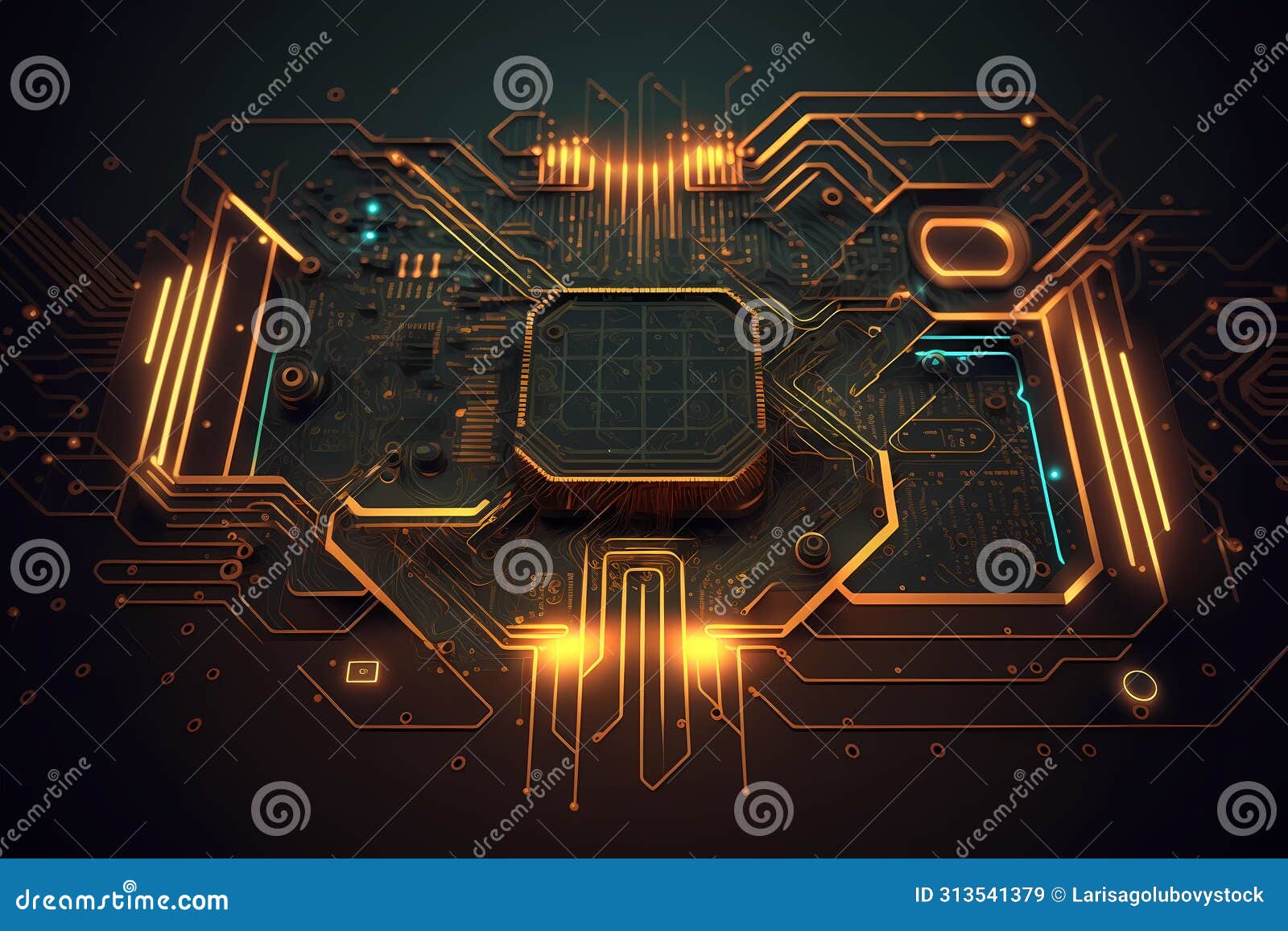 Electronic Technology Computer Circuit Board Glow Stock Image - Image ...