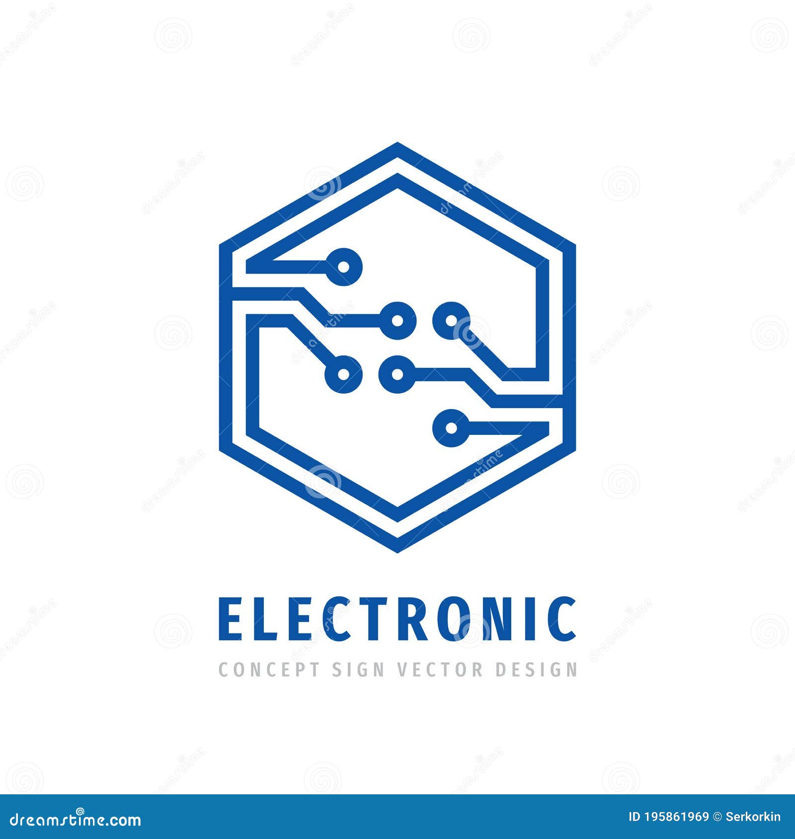 Electronic Technology Concept Logo Design. Digital Data Sign. Block ...