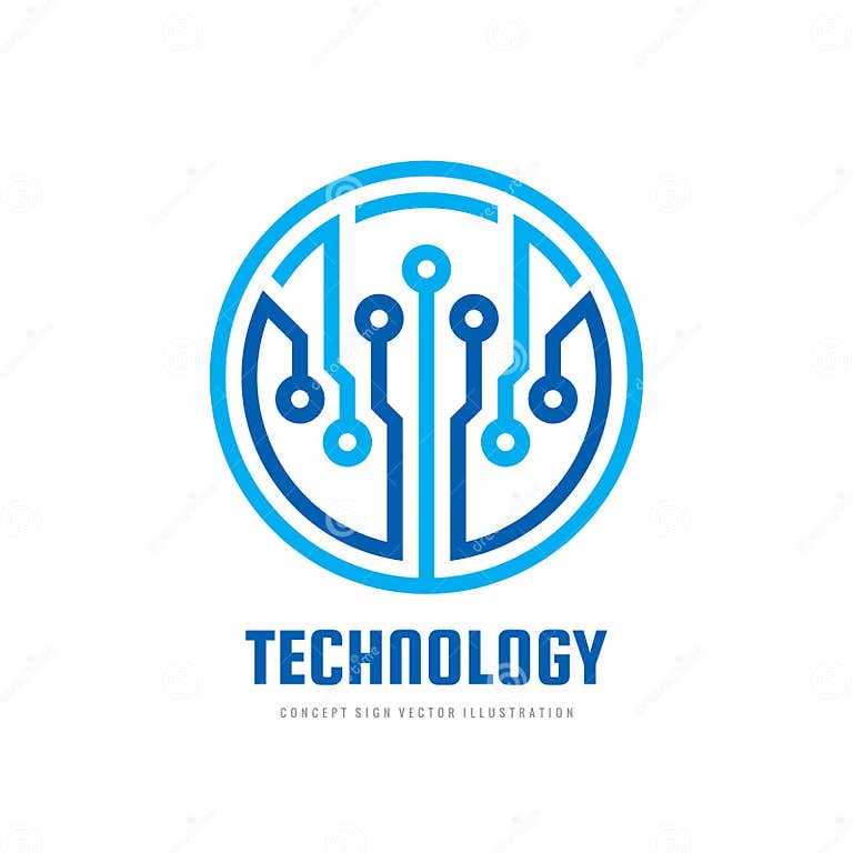 Electronic Technology - Vector Logo Design. Digital Chip Sign. Network ...