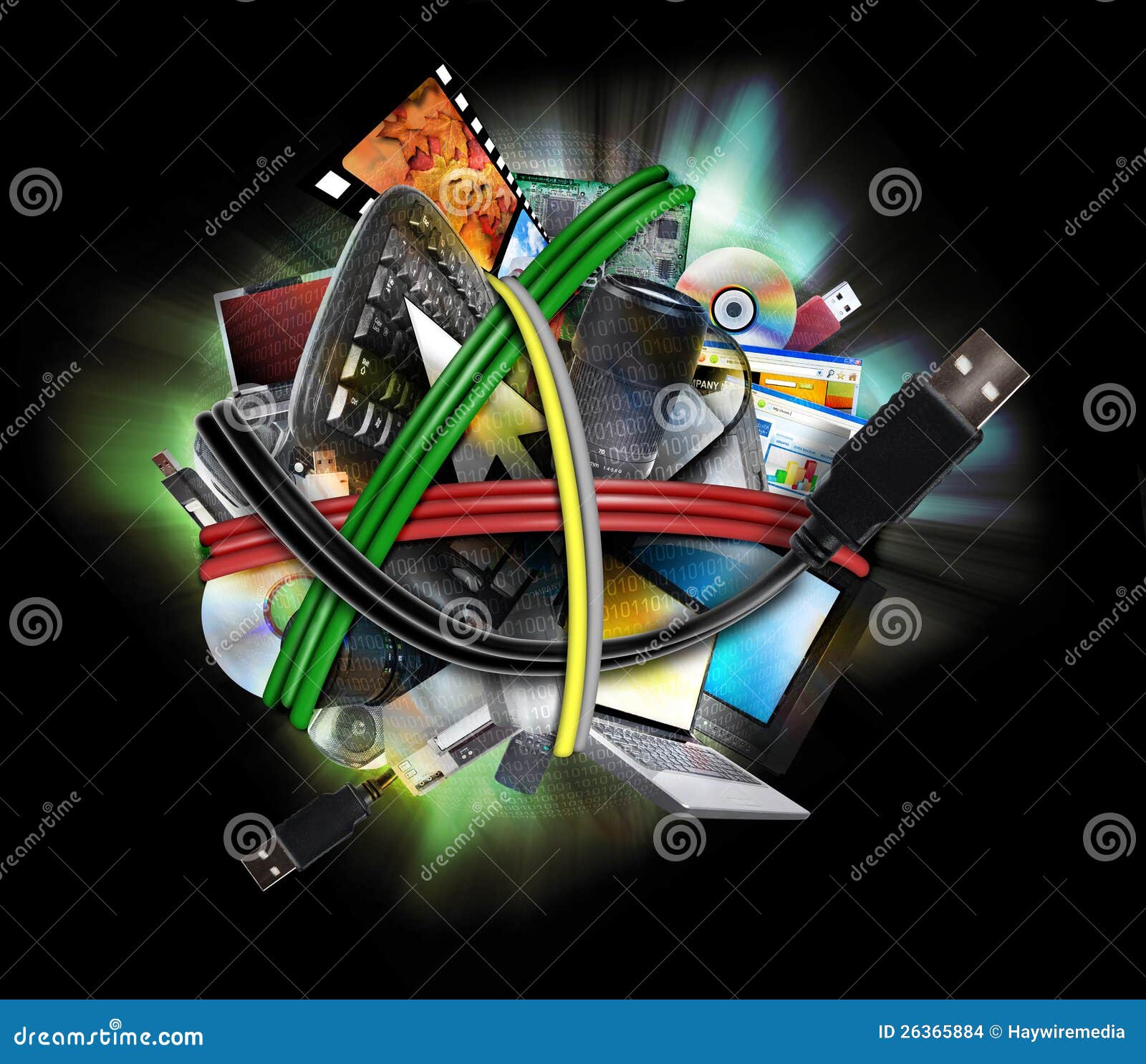 Electronic Technology Wire Cords Stock Photo - Image of connection ...