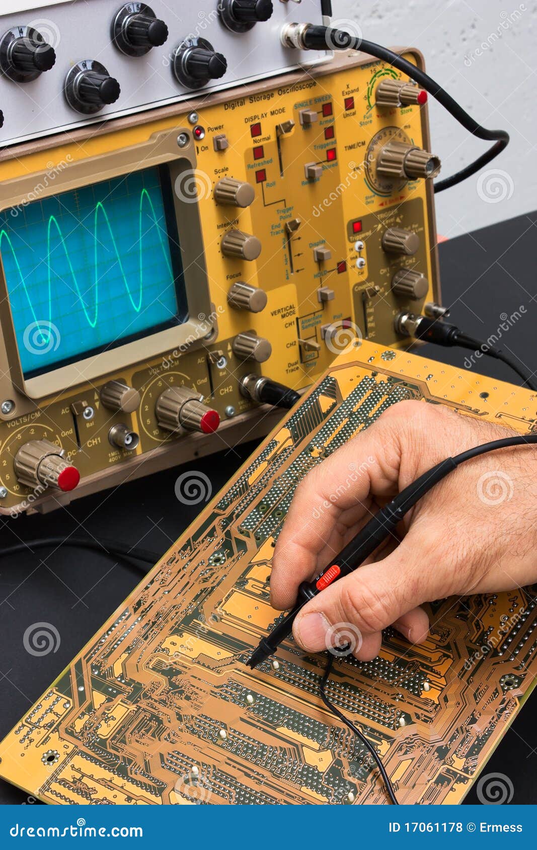 Electronic test stock photo. Image of display, hand, science - 17061178