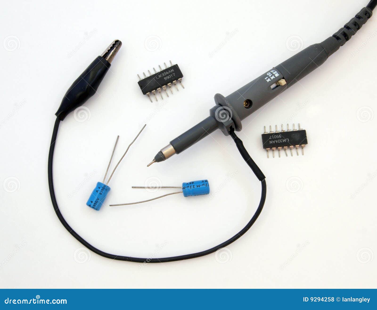 Electronic test lead stock photo. Image of motherboard - 9294258