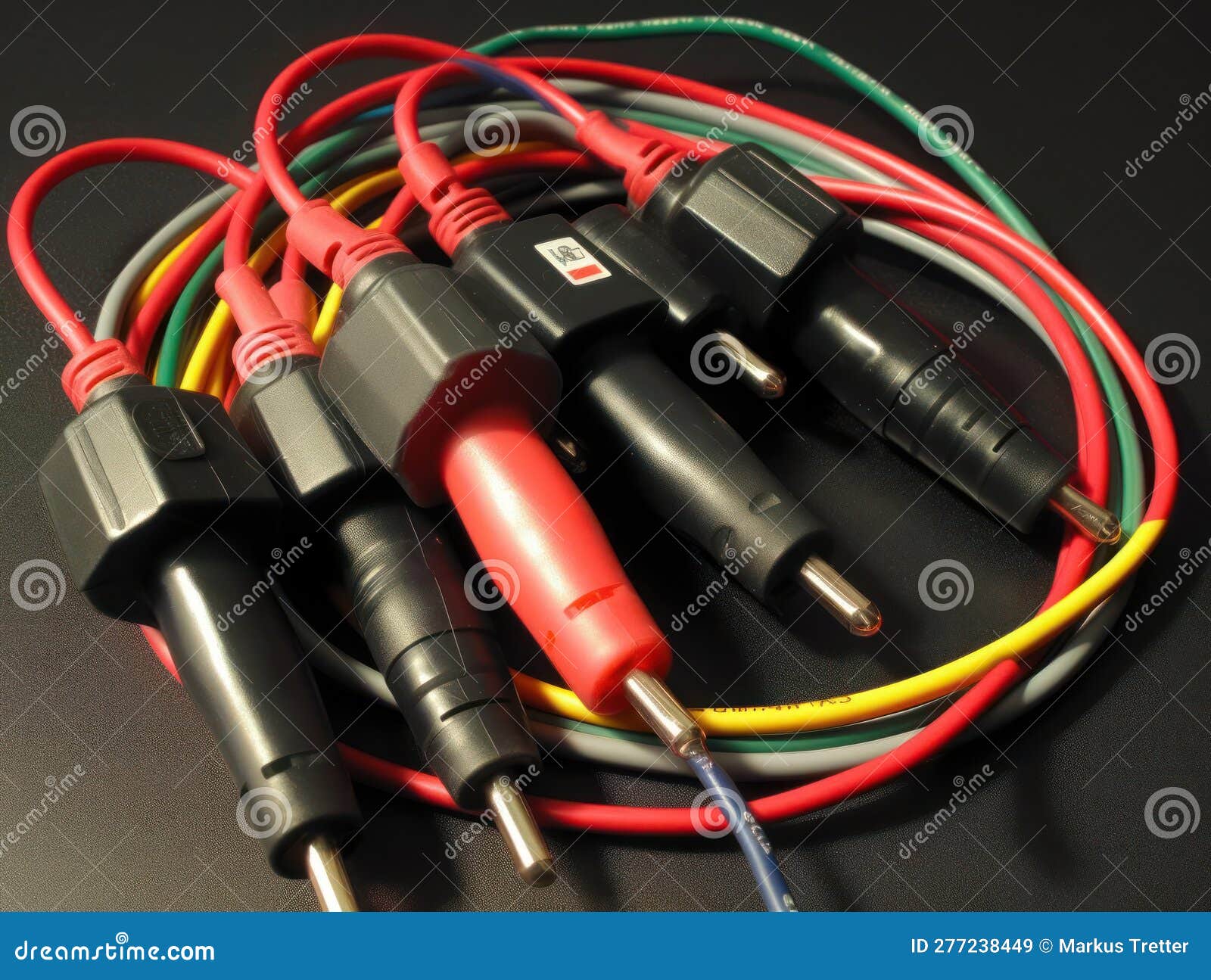 A Set of Electronic Test Leads Used To Measure Voltage and Current in ...