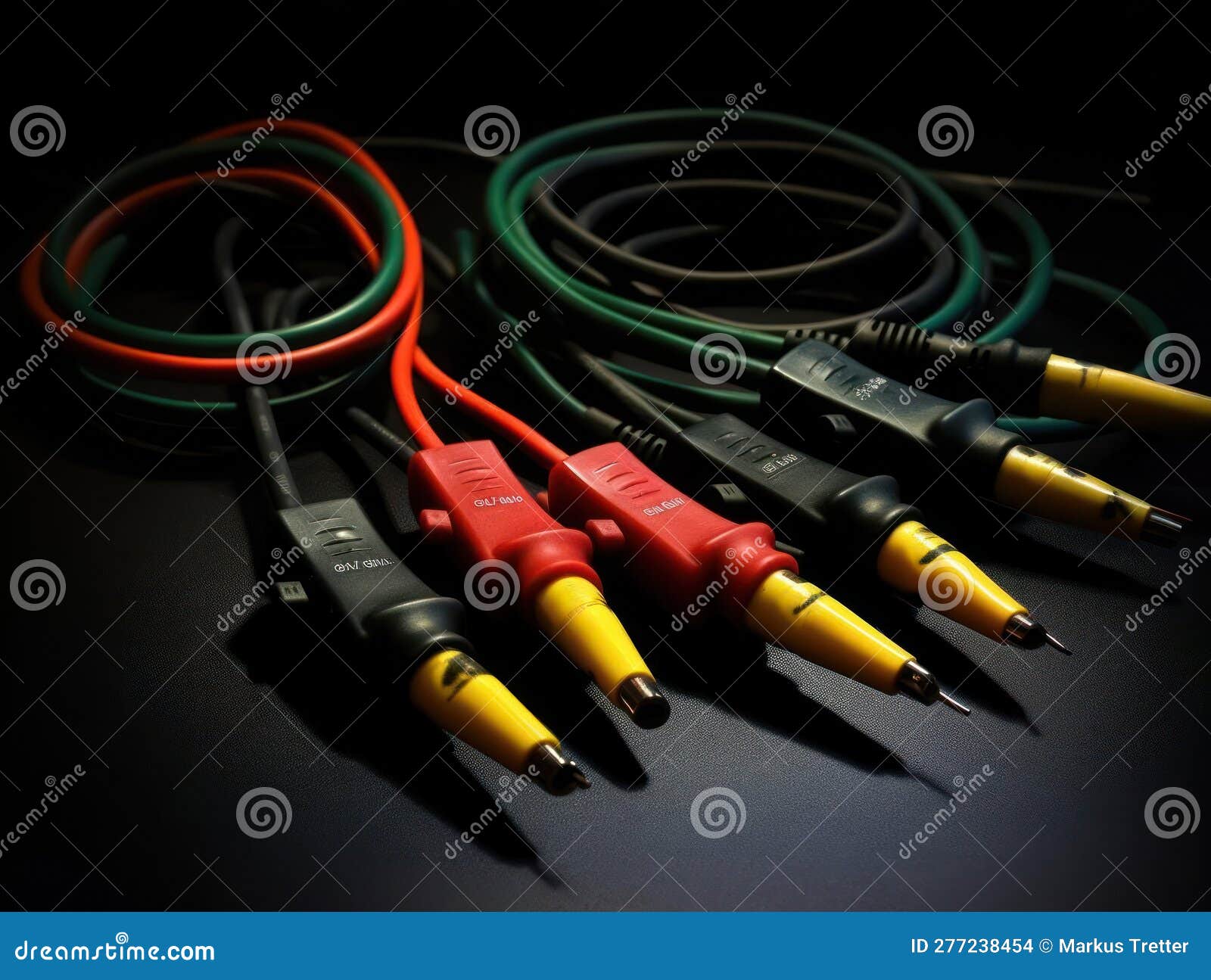 A Set of Electronic Test Leads Used To Measure Voltage and Current in ...
