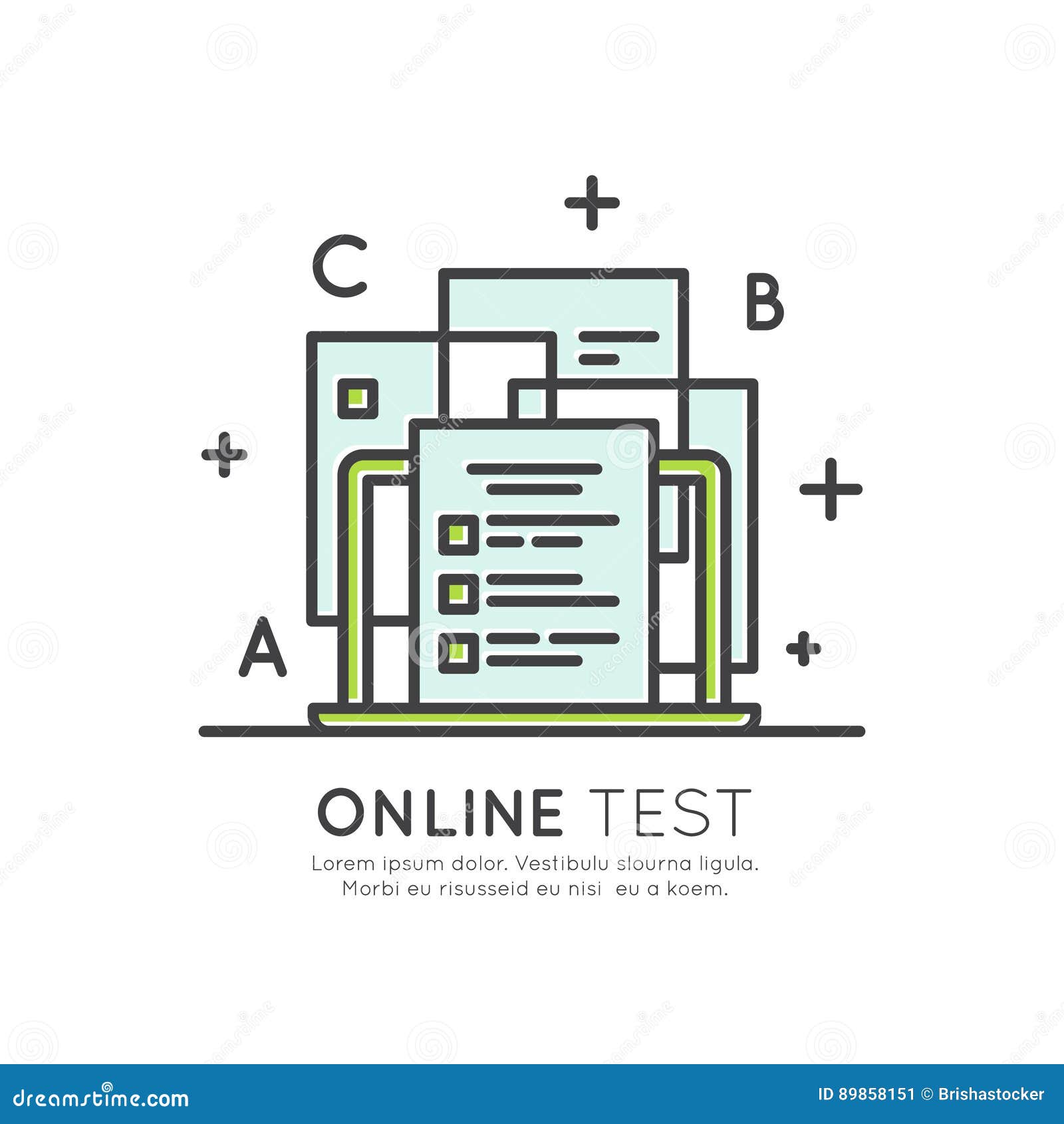 Electronic Test System, Distance Examination Process Stock Vector ...