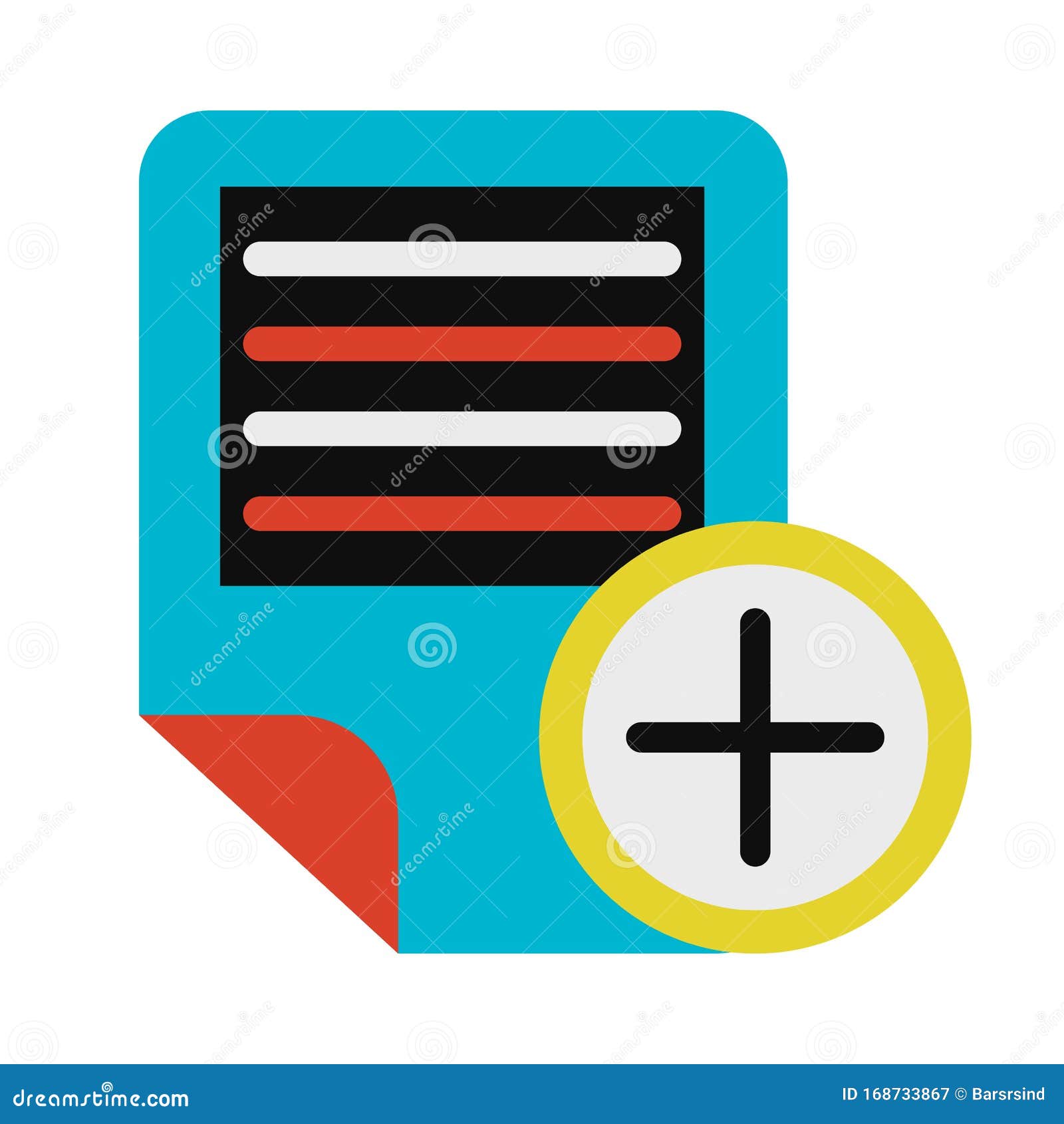 Electronic Text Document Adding Symbol Glyph Vector Illustration Stock ...