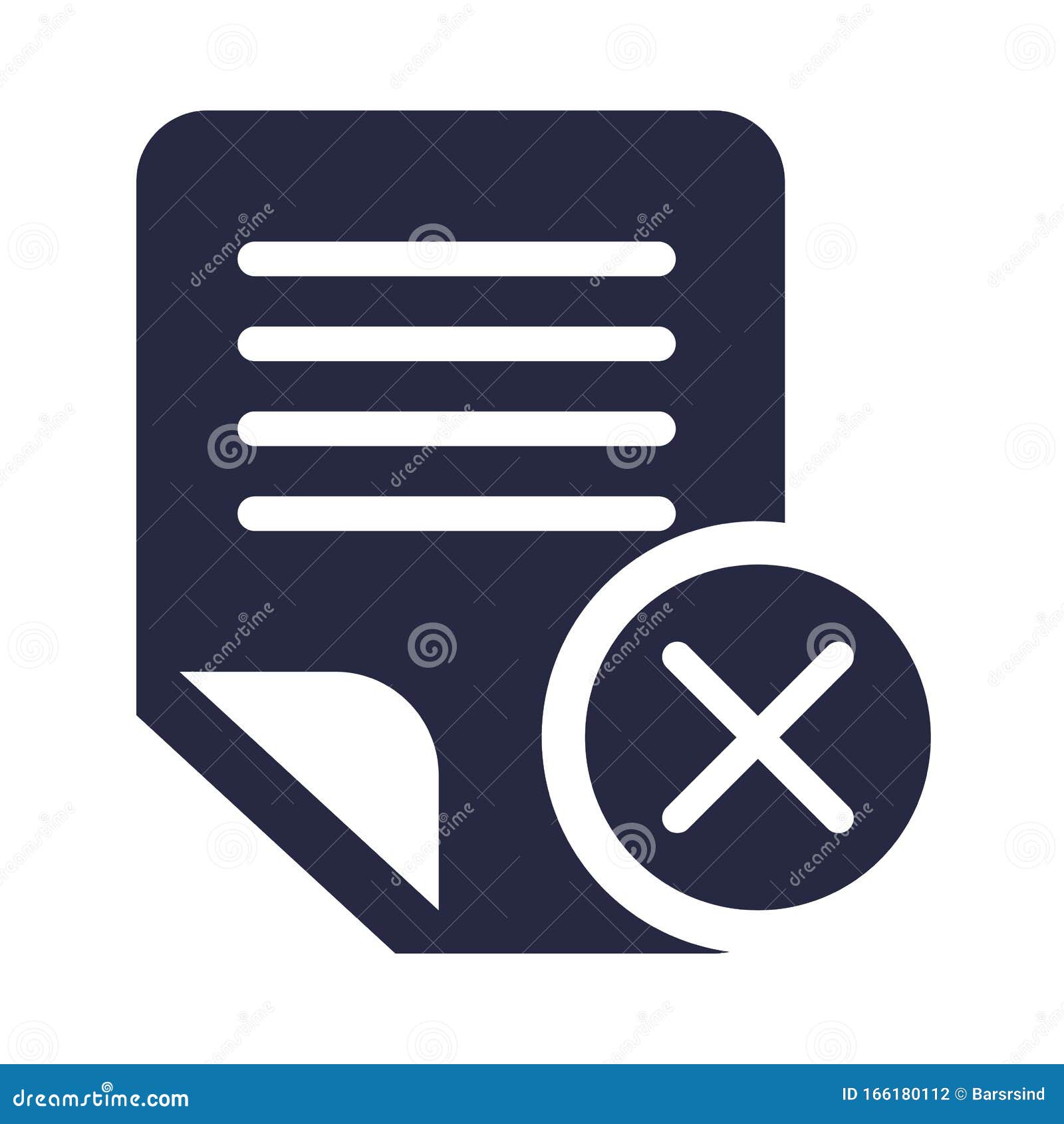 Electronic Text Document Delete Symbol Glyph Vector Illustration Stock ...