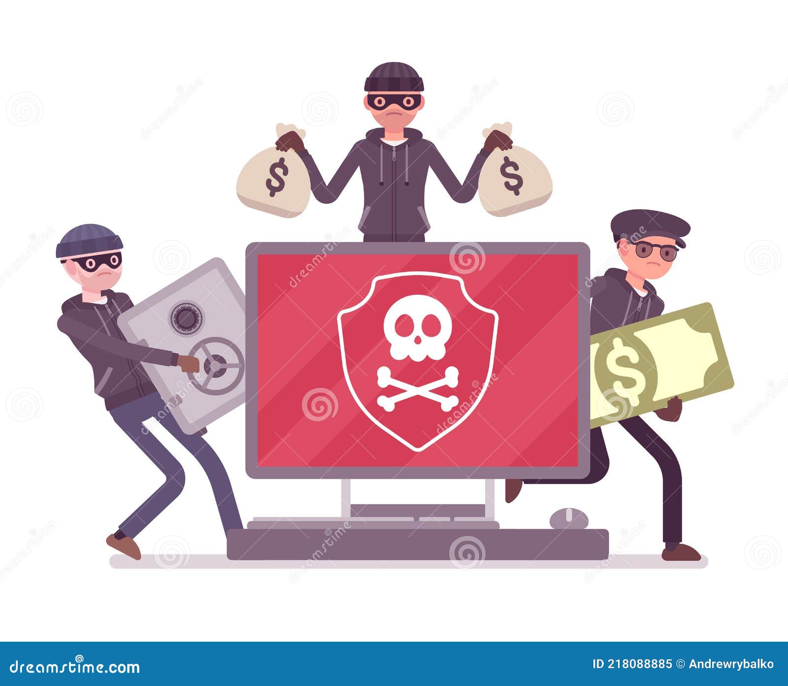 Electronic theft danger stock vector. Illustration of illegal - 218088885