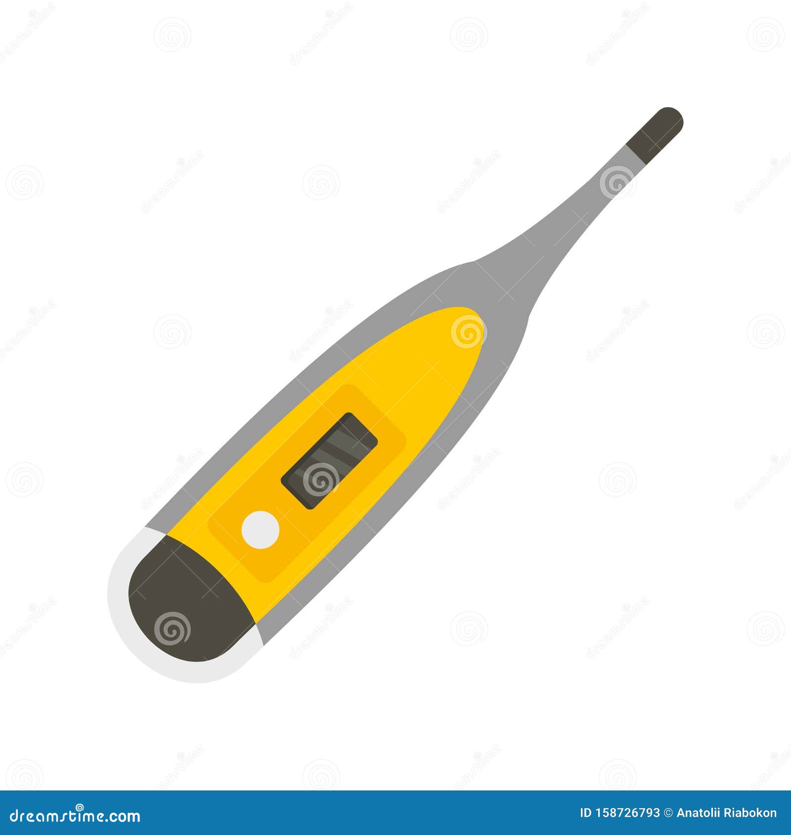 Electronic Thermometer Icon, Flat Style Stock Vector - Illustration of ...