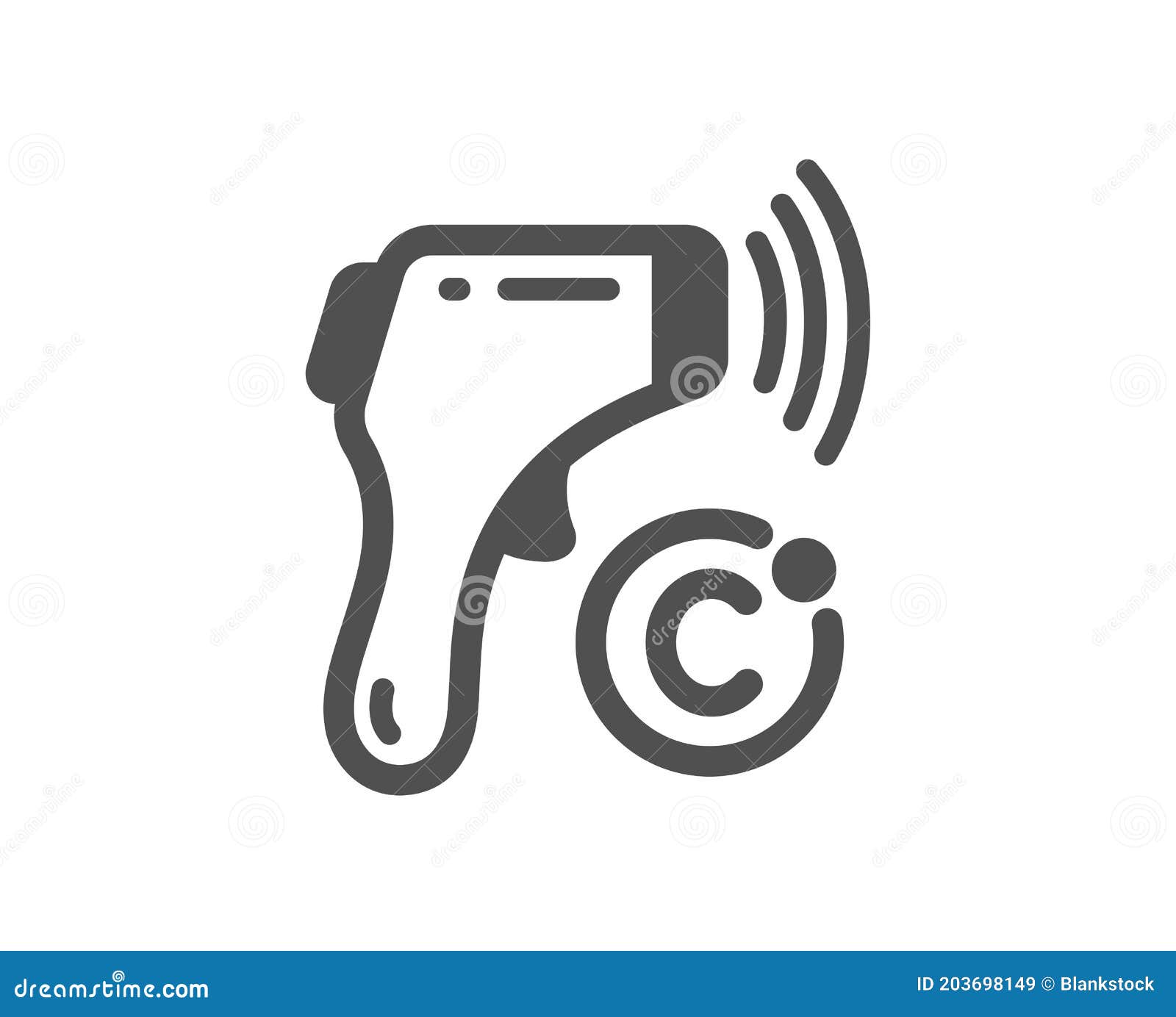 Electronic Thermometer Icon. Temperature Scanner Sign. Vector Stock ...