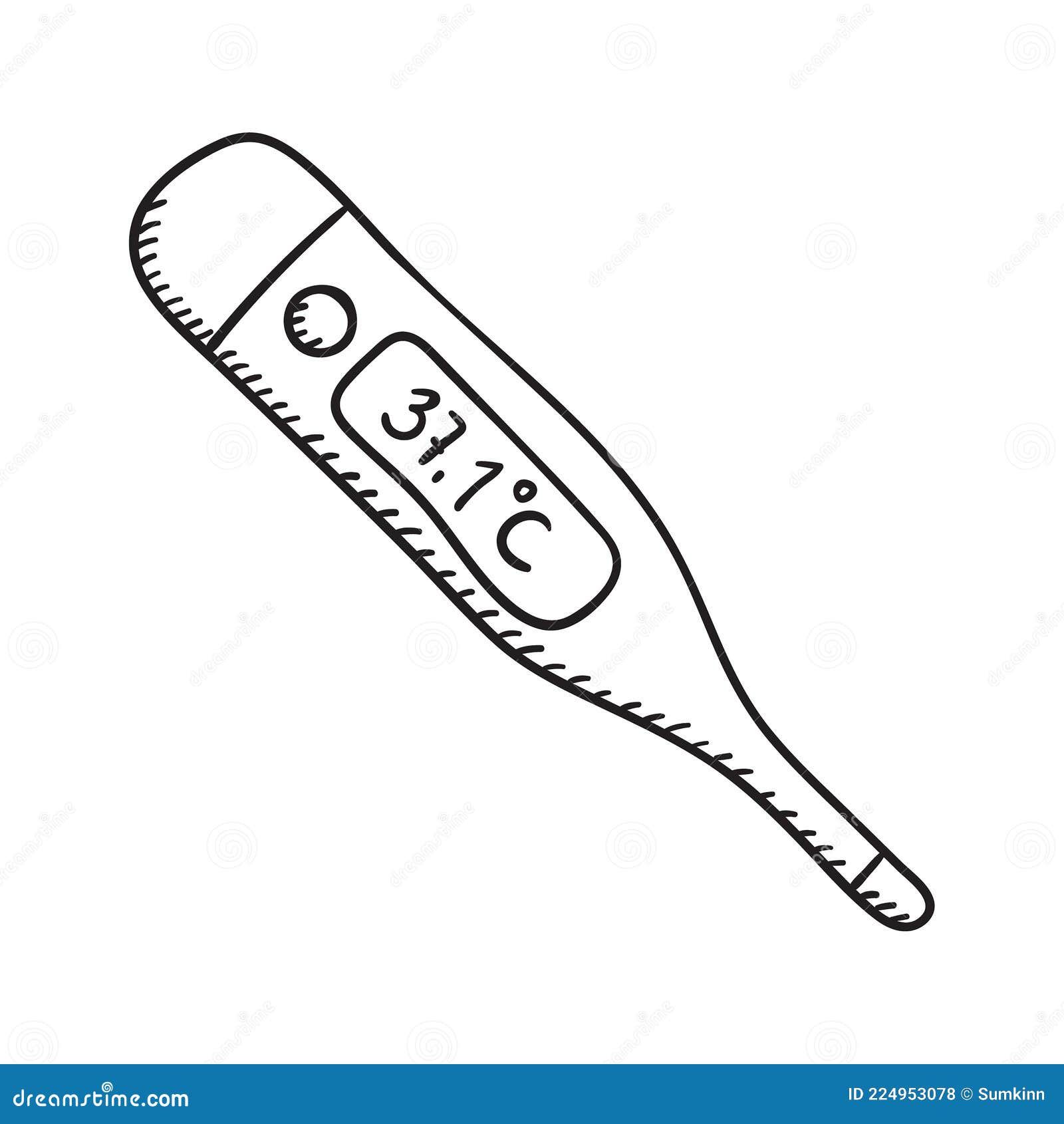 Electronic Thermometer Vector Icon Stock Illustration - Illustration of ...