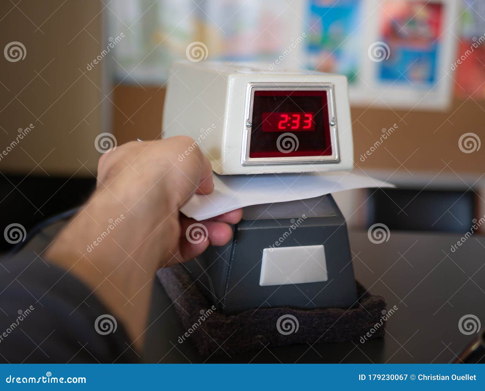 Electronic Time Recorder Machine in an Office Stock Image - Image of ...
