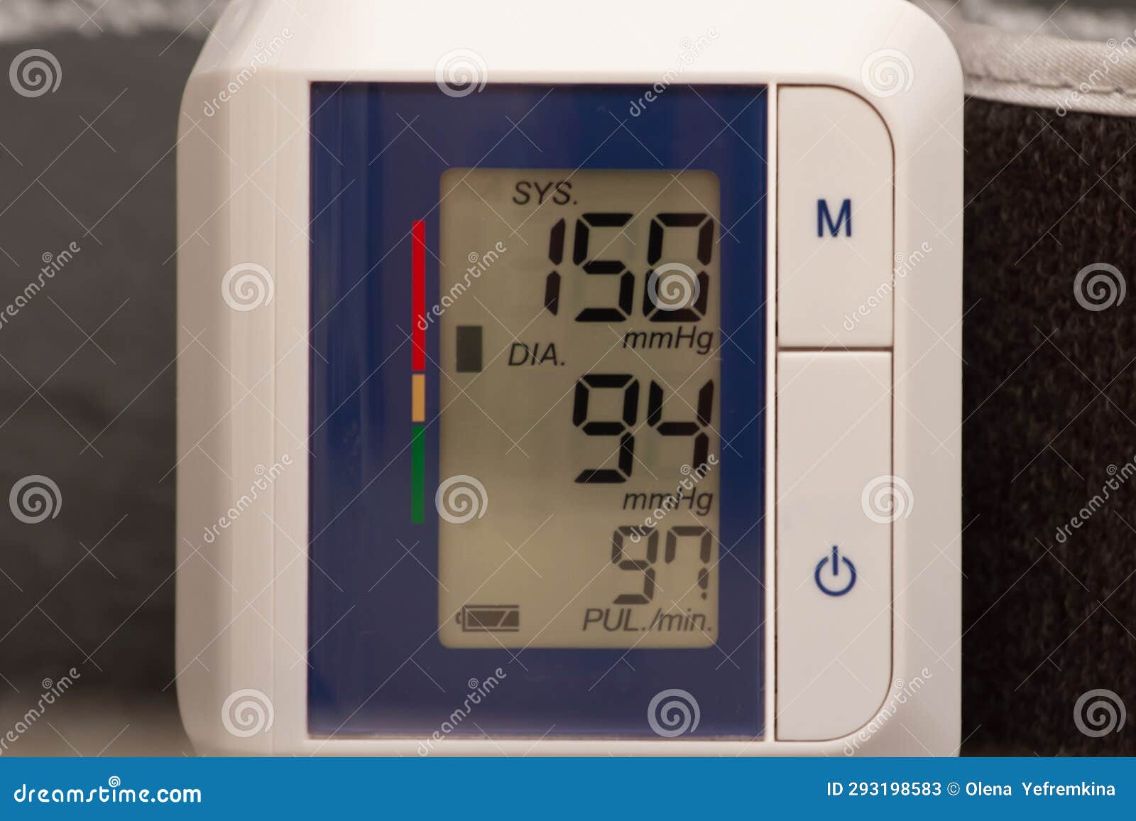 Electronic Tonometer on the Background of a Cardiogram Stock Image ...