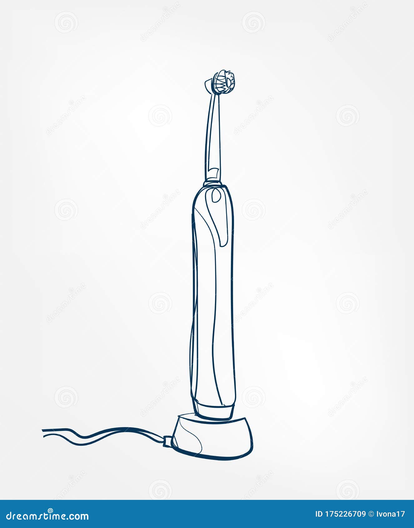 Electronic Toothbrush Line Vector Clip Art Isolated Cosmetics Stock ...