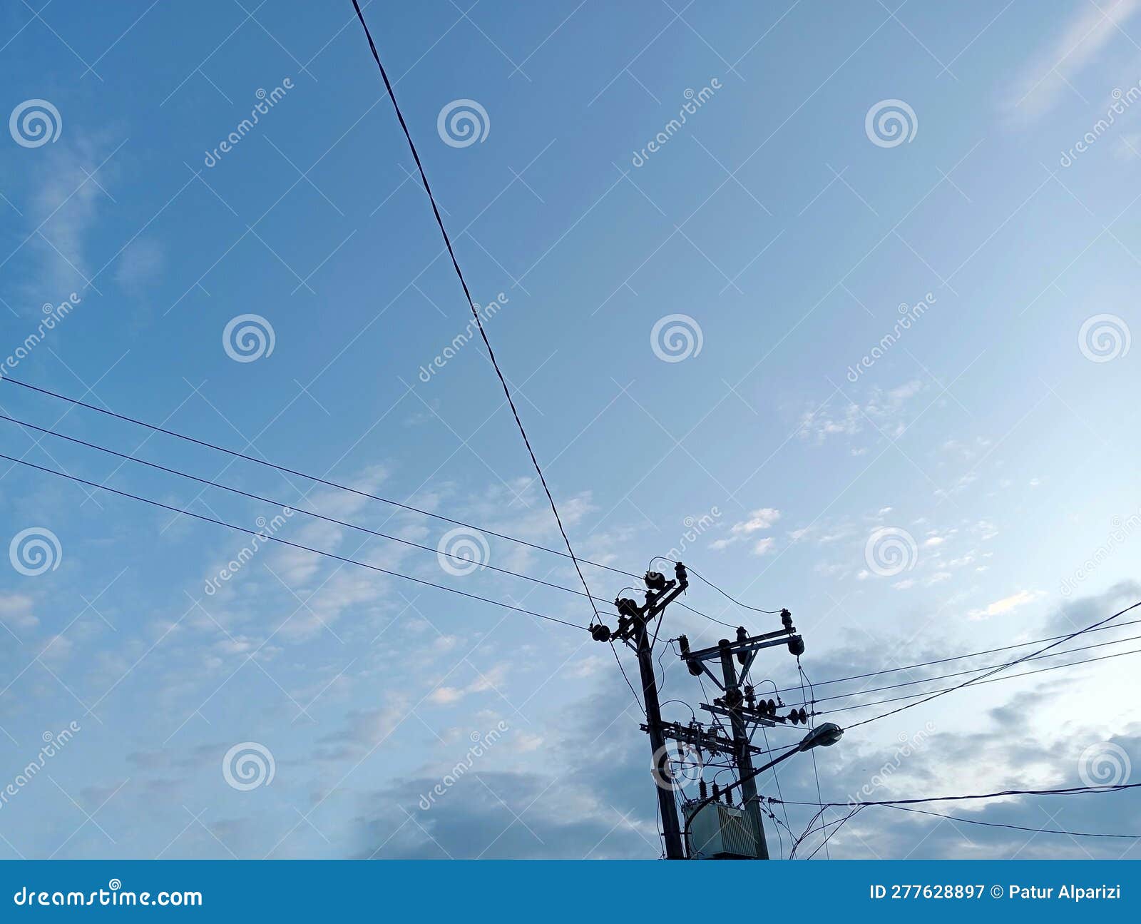 Electronic Tower with Blue Sky in the Background Stock Image - Image of ...