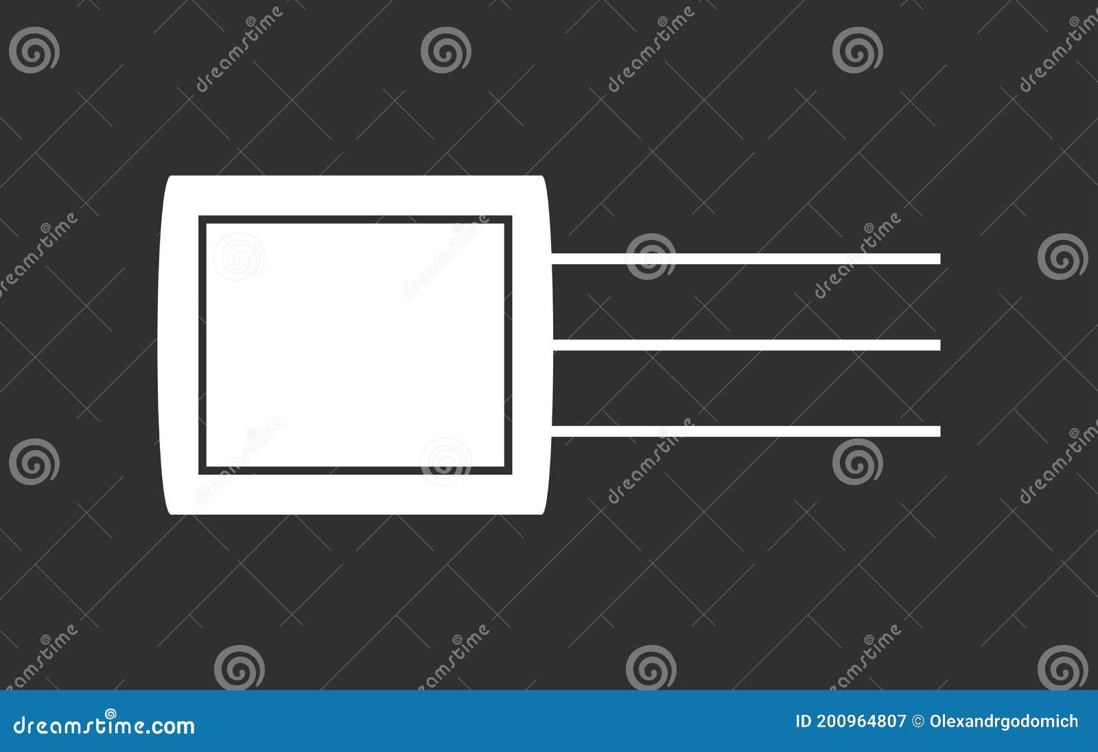 Electronic Transistors Vector Icon in Black Background. Transistor ...