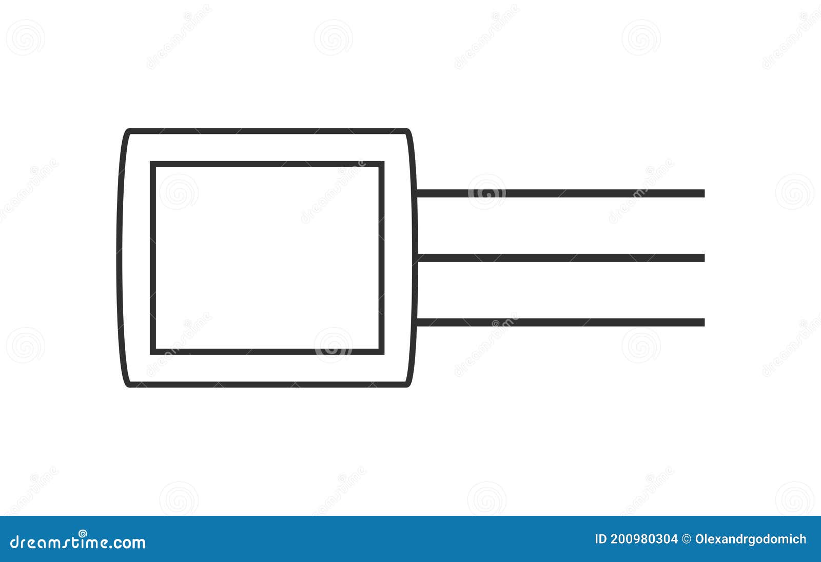 Electronic Transistors Vector Icon in Outline Style. Transistor Symbol ...