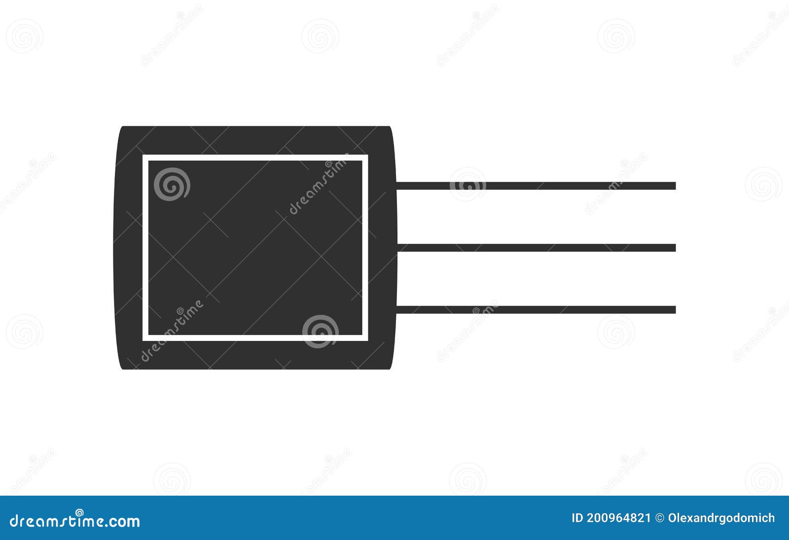 Electronic Transistors Vector Icon in White Background. Transistor ...