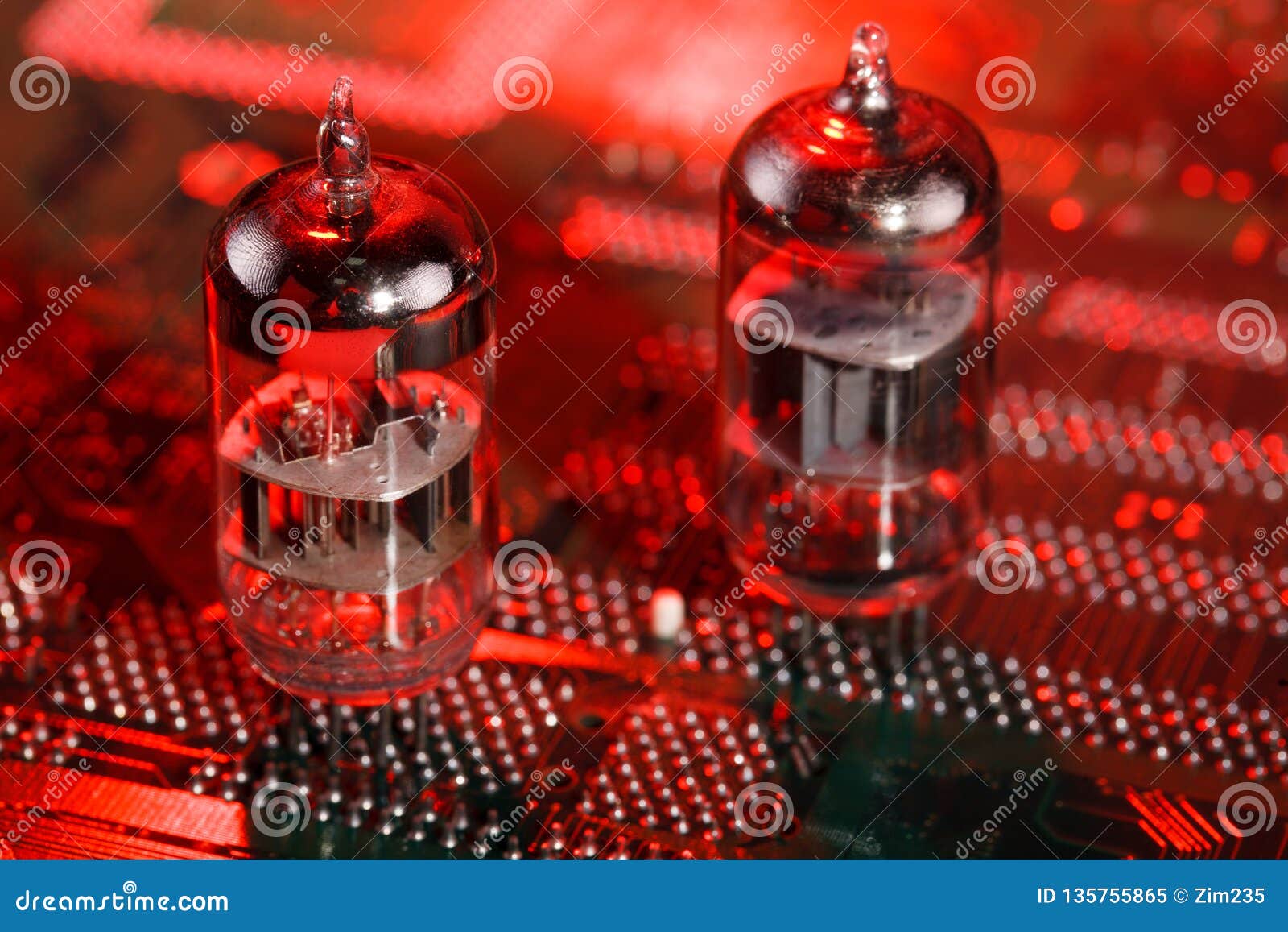 Electronic Vacuum Tube on Circuit Board Stock Image - Image of ...