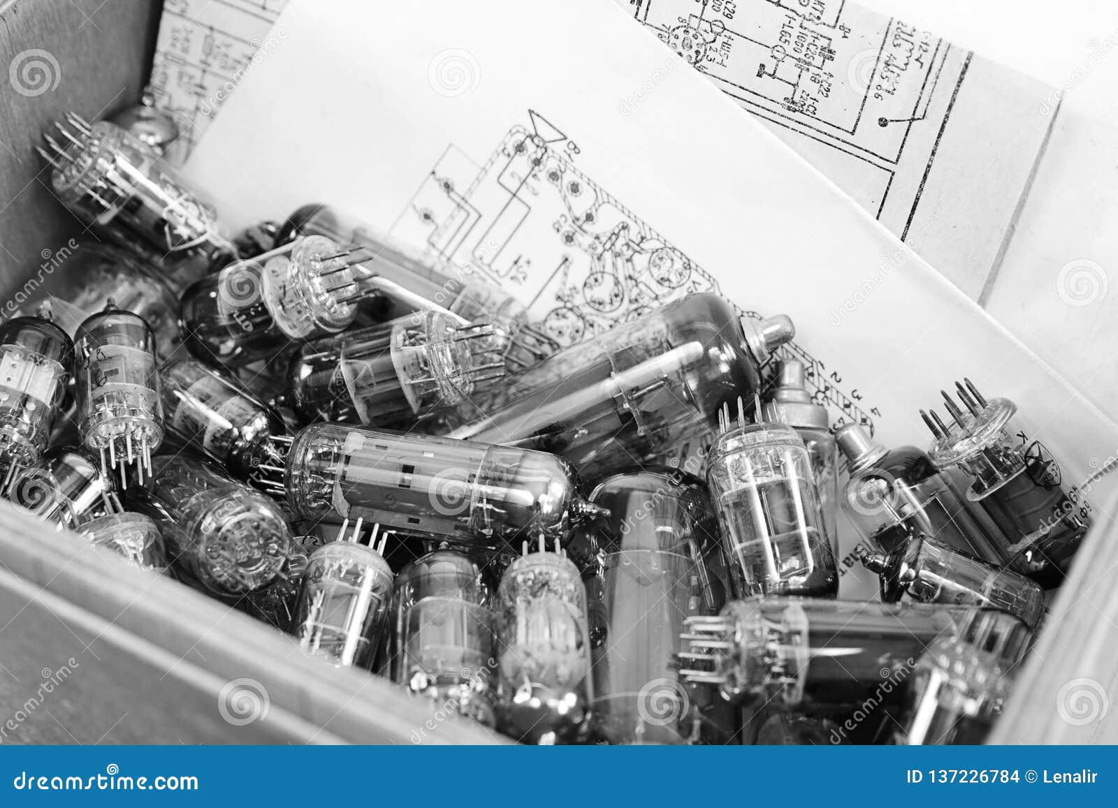 Electronic Vacuum Tubes in the Box Stock Photo - Image of electric ...