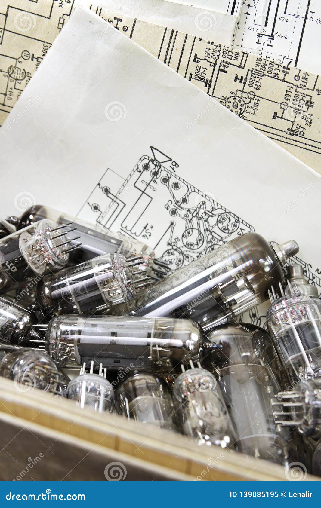 Electronic Vacuum Tubes in the Box Stock Image - Image of pattern ...