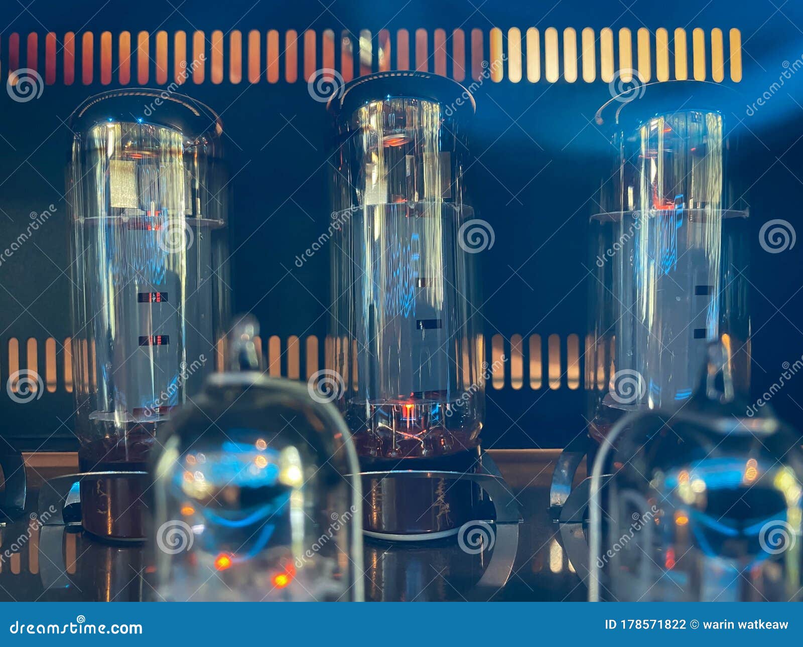 Electronic Vacuum Tubes Close-up Stock Photo - Image of sound, glowing ...