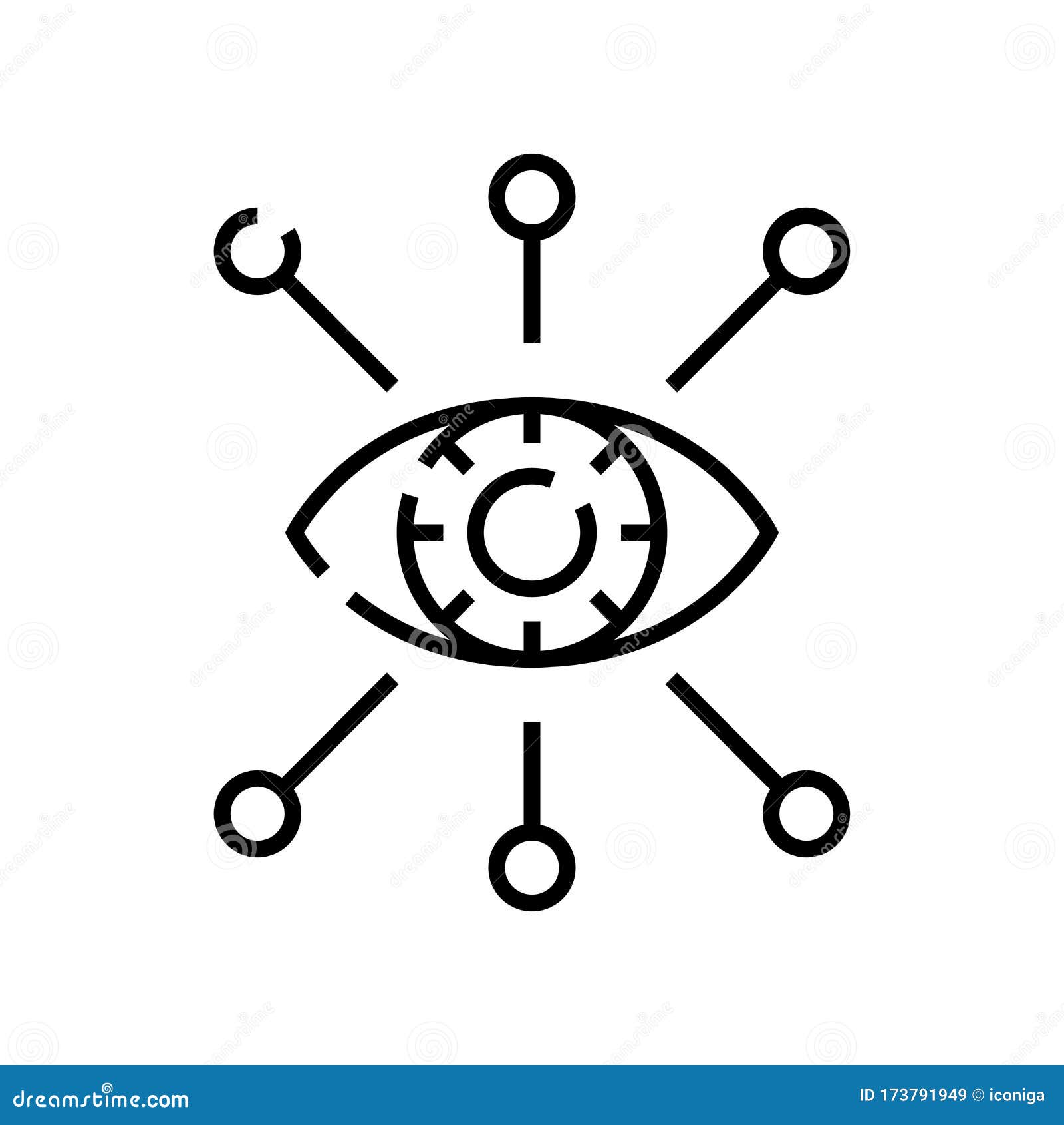 Electronic Vision Line Icon, Concept Sign, Outline Vector Illustration ...