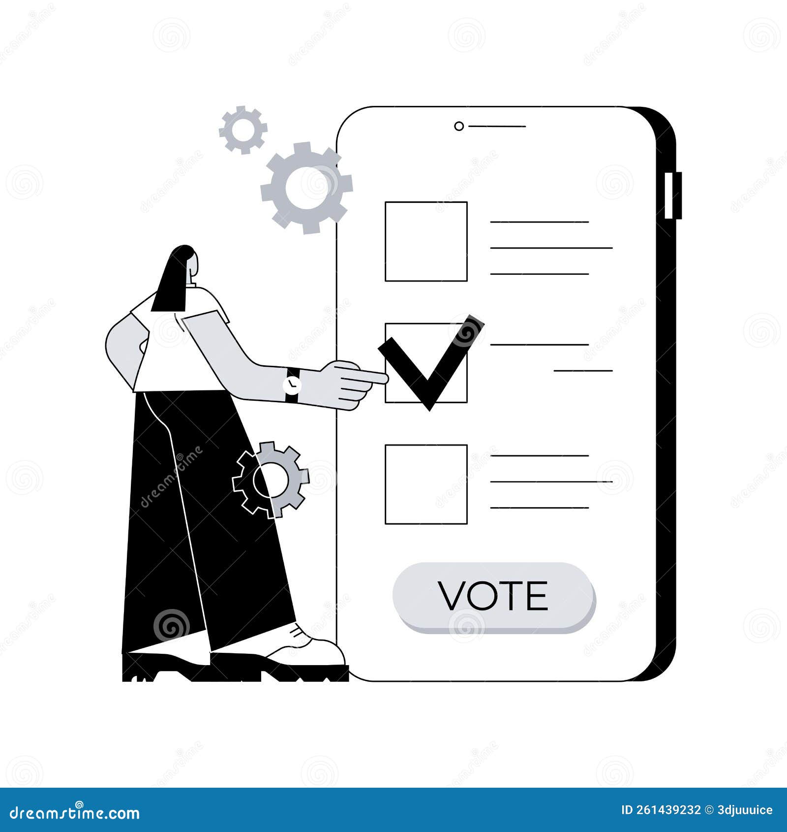 Electronic Voting Abstract Concept Vector Illustration. Stock Vector ...