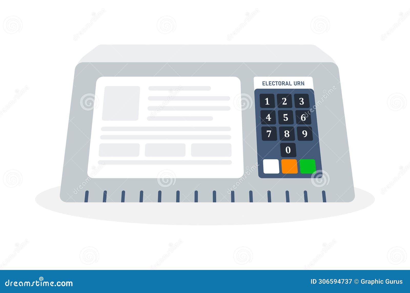 Electronic Voting Machine with a Display Screen and Numeric Keypad ...