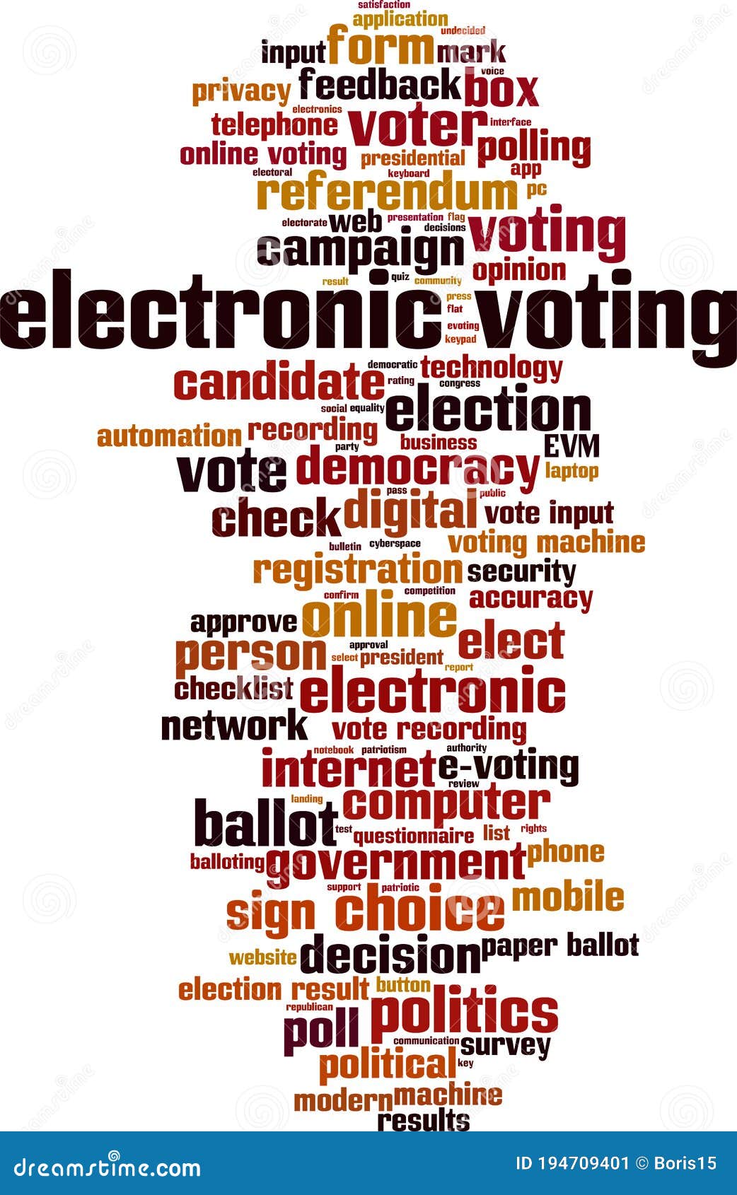 Electronic Voting Word Cloud Stock Vector - Illustration of polling ...
