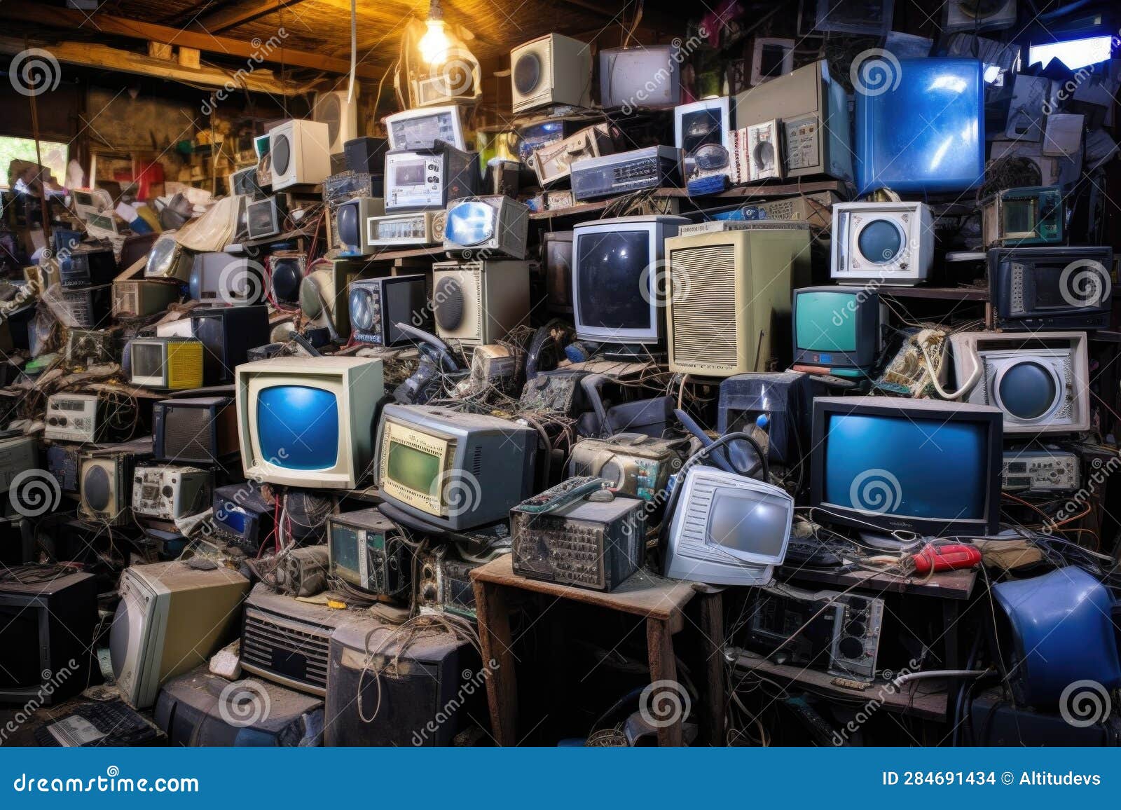 Electronic Waste Awaiting Proper Disposal Stock Photo - Image of ...