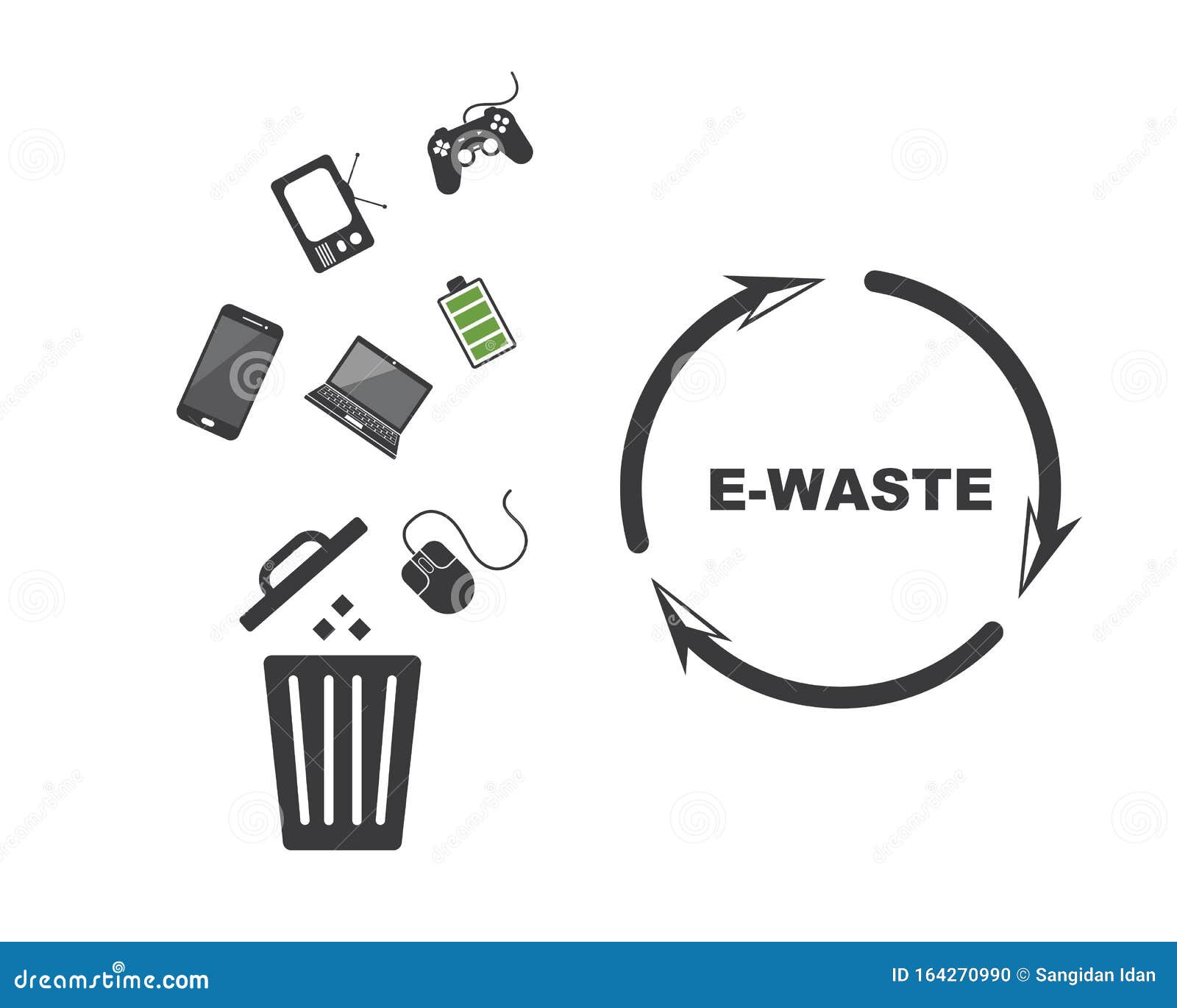 Electronic Waste Illustration Vector Icon Stock Vector - Illustration ...