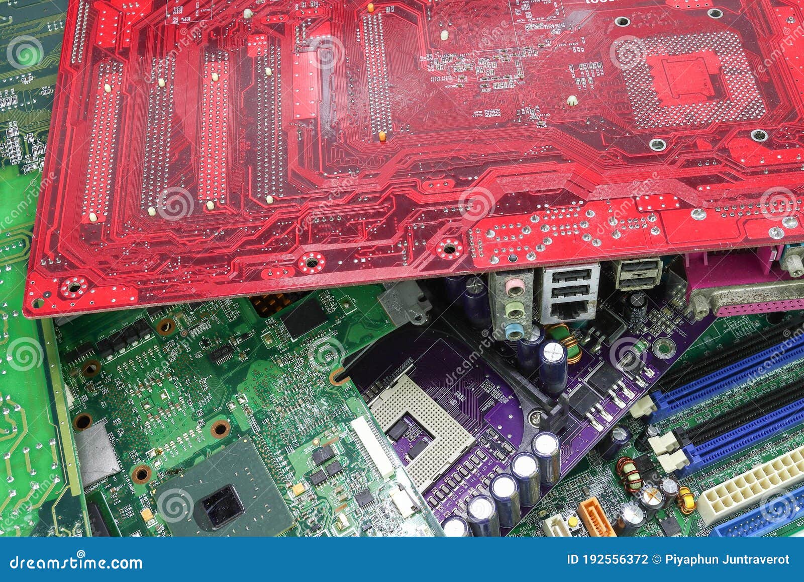 Electronic Waste of Mainboard Computer - Old Computer Circuit Boards ...