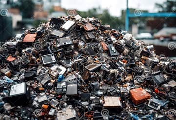 Electronic Waste Pile Transparent Background Recycling Garbage ...