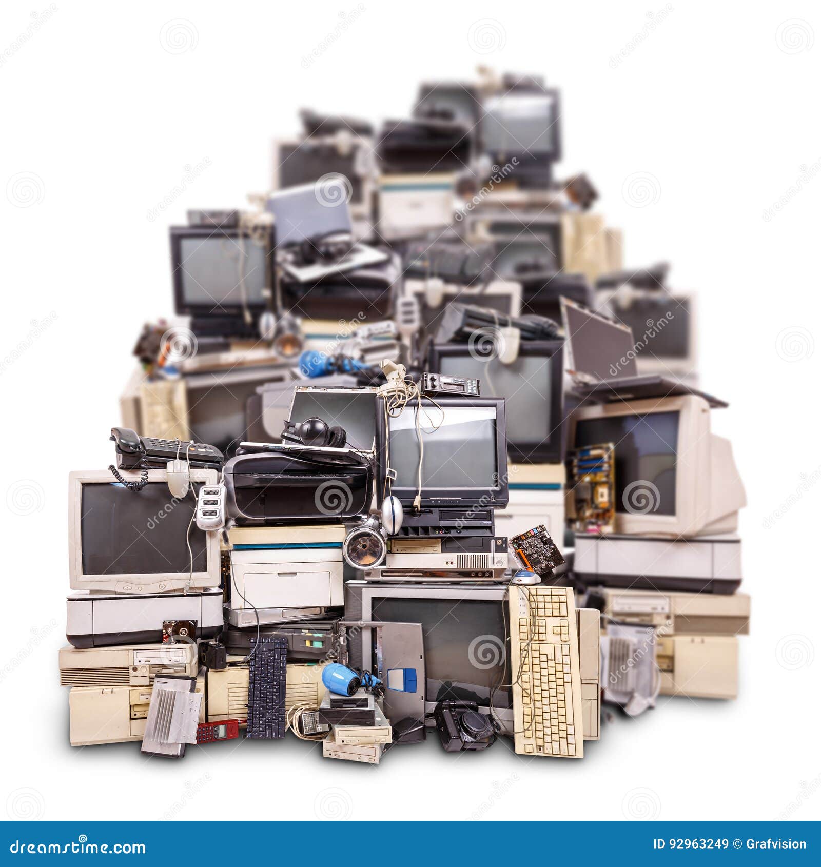 Electronic Waste Concept. E-waste Heap From Discarded PC Computer ...