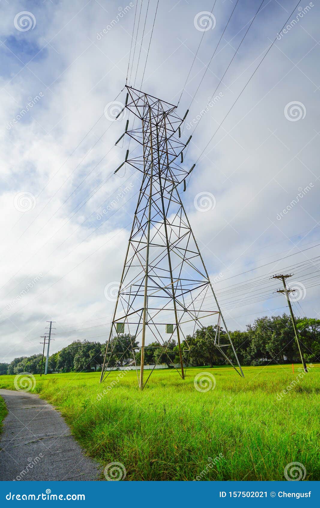 Electron Wire Tower and Blue Sky Stock Image - Image of cloud ...