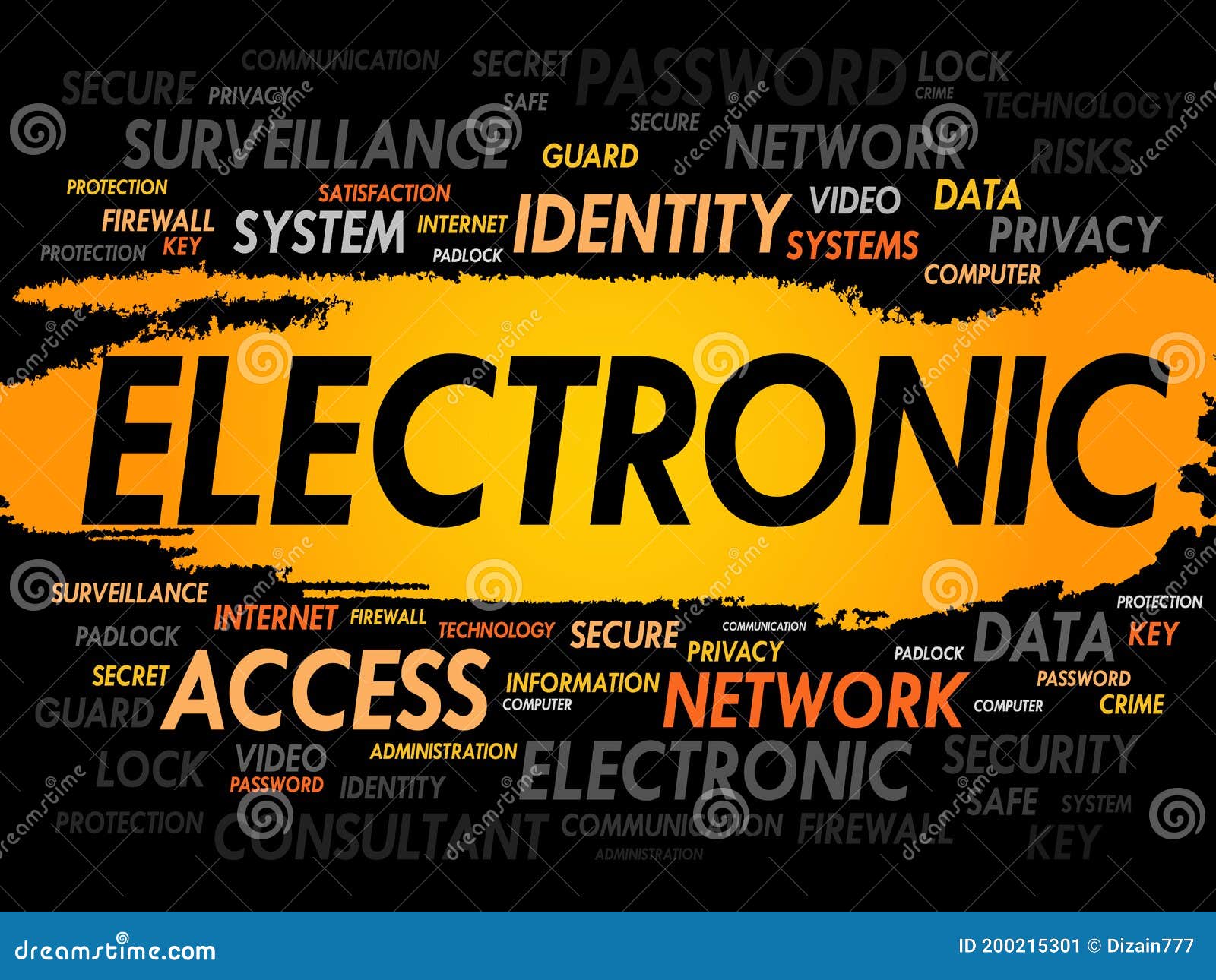 ELECTRONIC word cloud stock illustration. Illustration of program ...